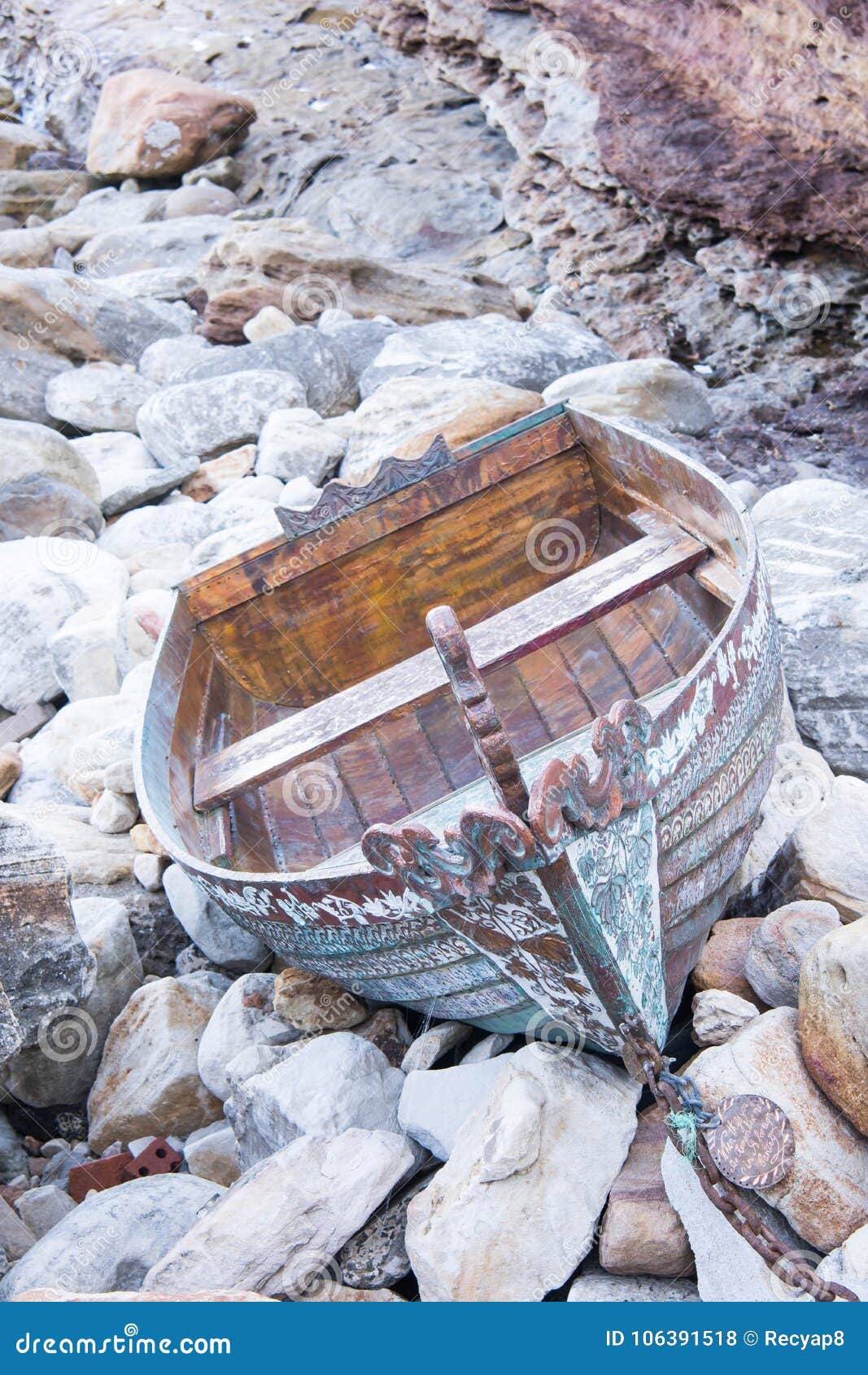 A wrecked row boat stock photo. Image of broken, destroyed - 106391518