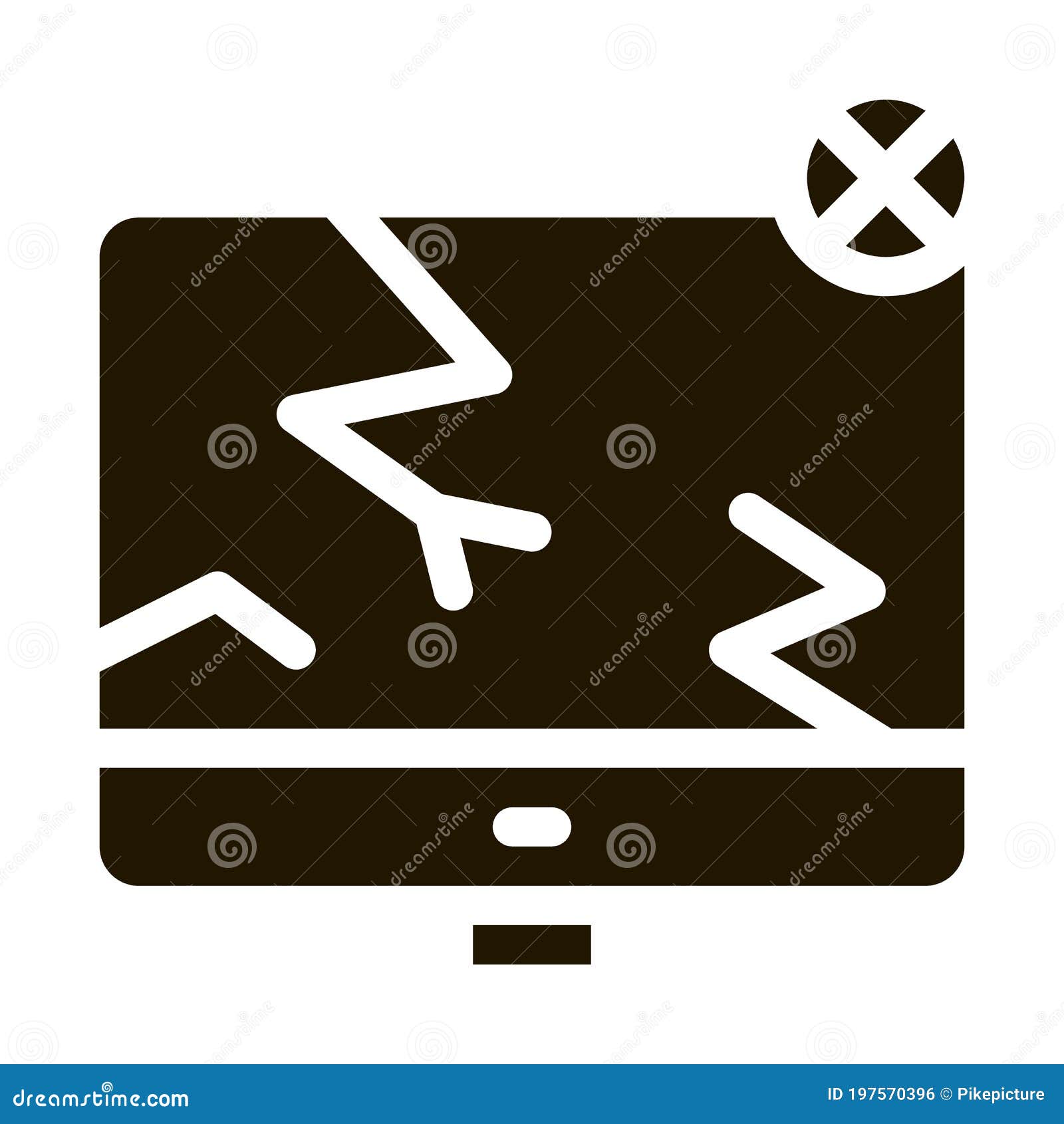 Wrecked Screen Icon Vector Glyph Illustration Stock Vector ...