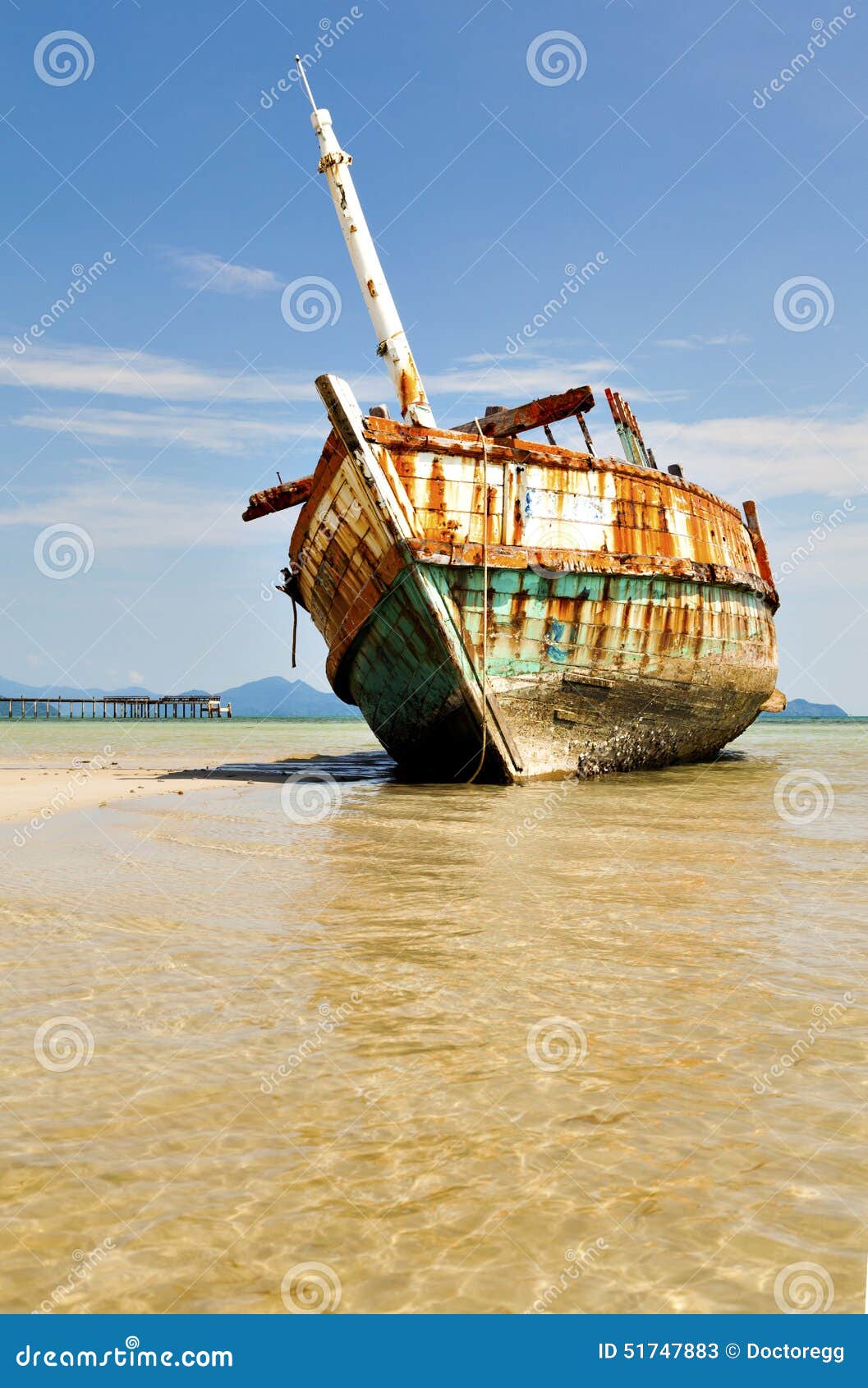 Wrecked Ship stock image. Image of beach, wrecked, sunken - 51747883