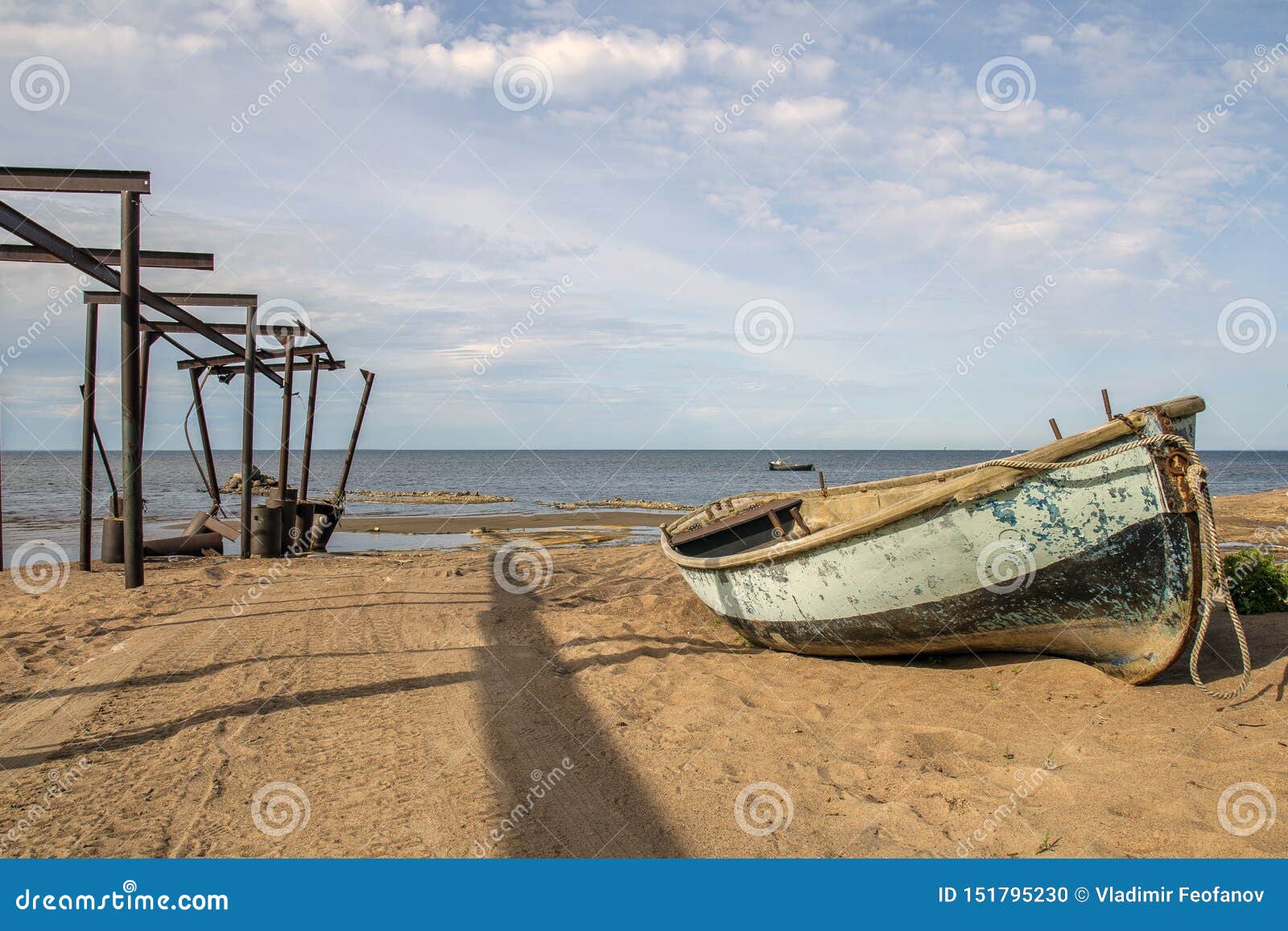 Wrecked Shipwrecked Boat, Robinson`s Island Stock Photo - Image of ...