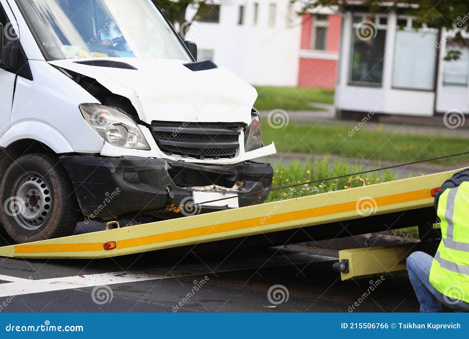 Wrecked White Color Van, Broken And Rusty Van Left In The Scrap Yard ...