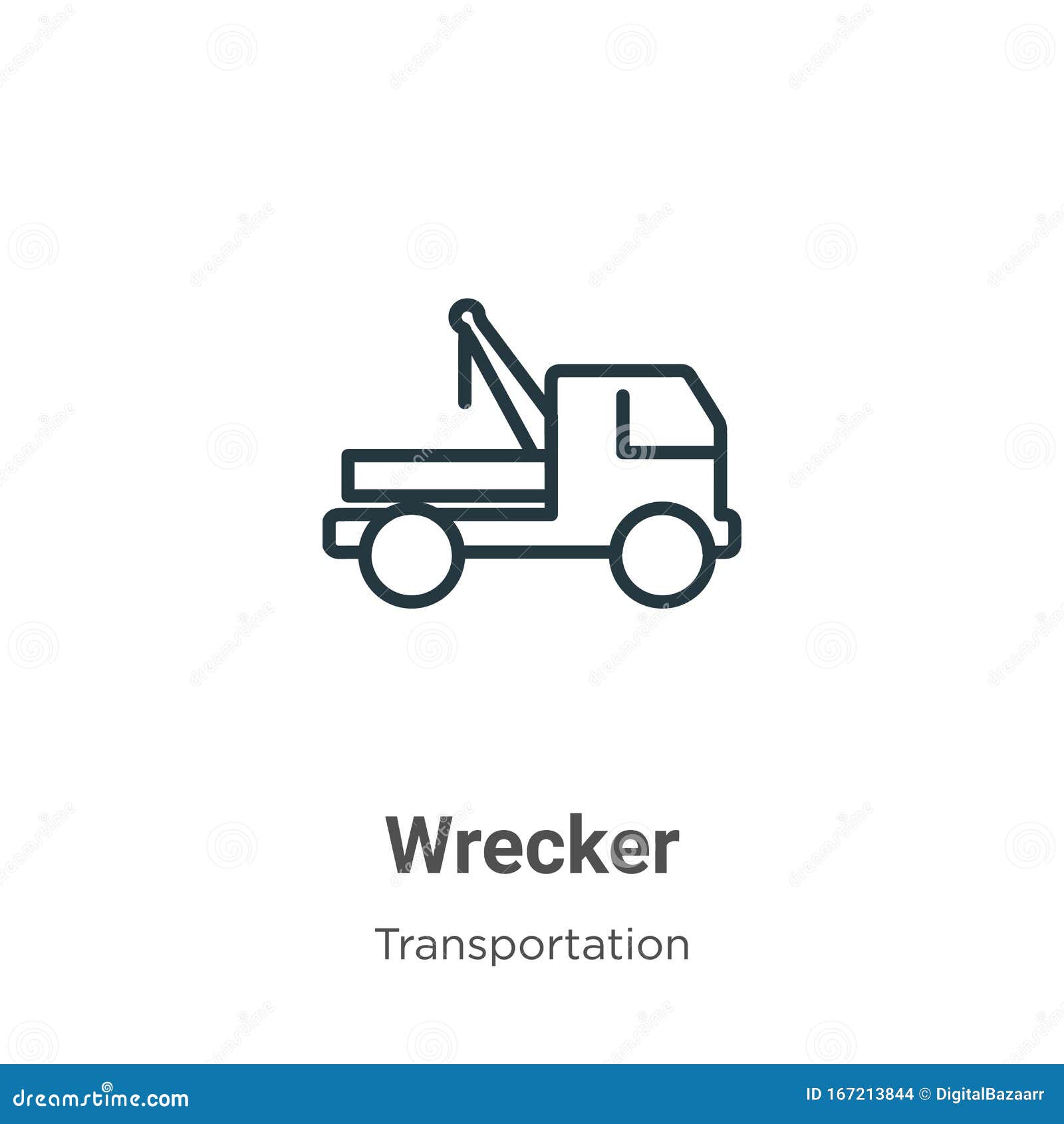 Wrecker Outline Vector Icon. Thin Line Black Wrecker Icon, Flat Vector ...