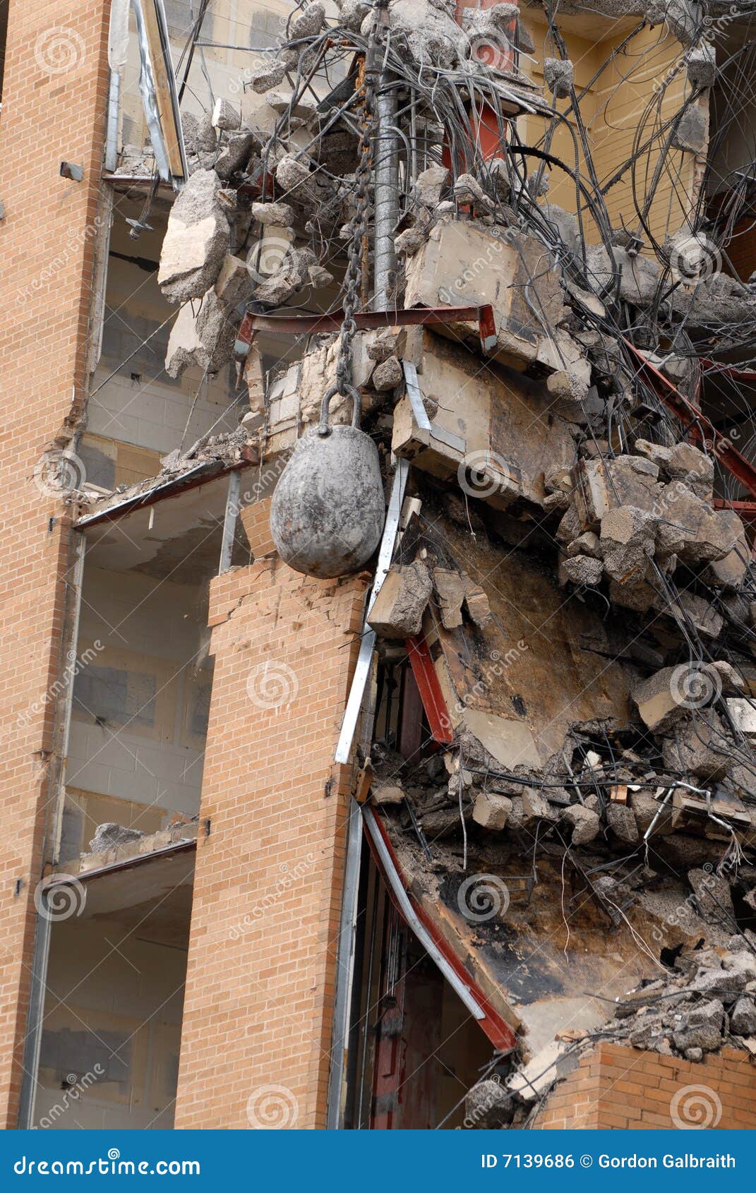 Wrecking Ball Smashes Into Cubes And Destroying Them. Design. 3D ...