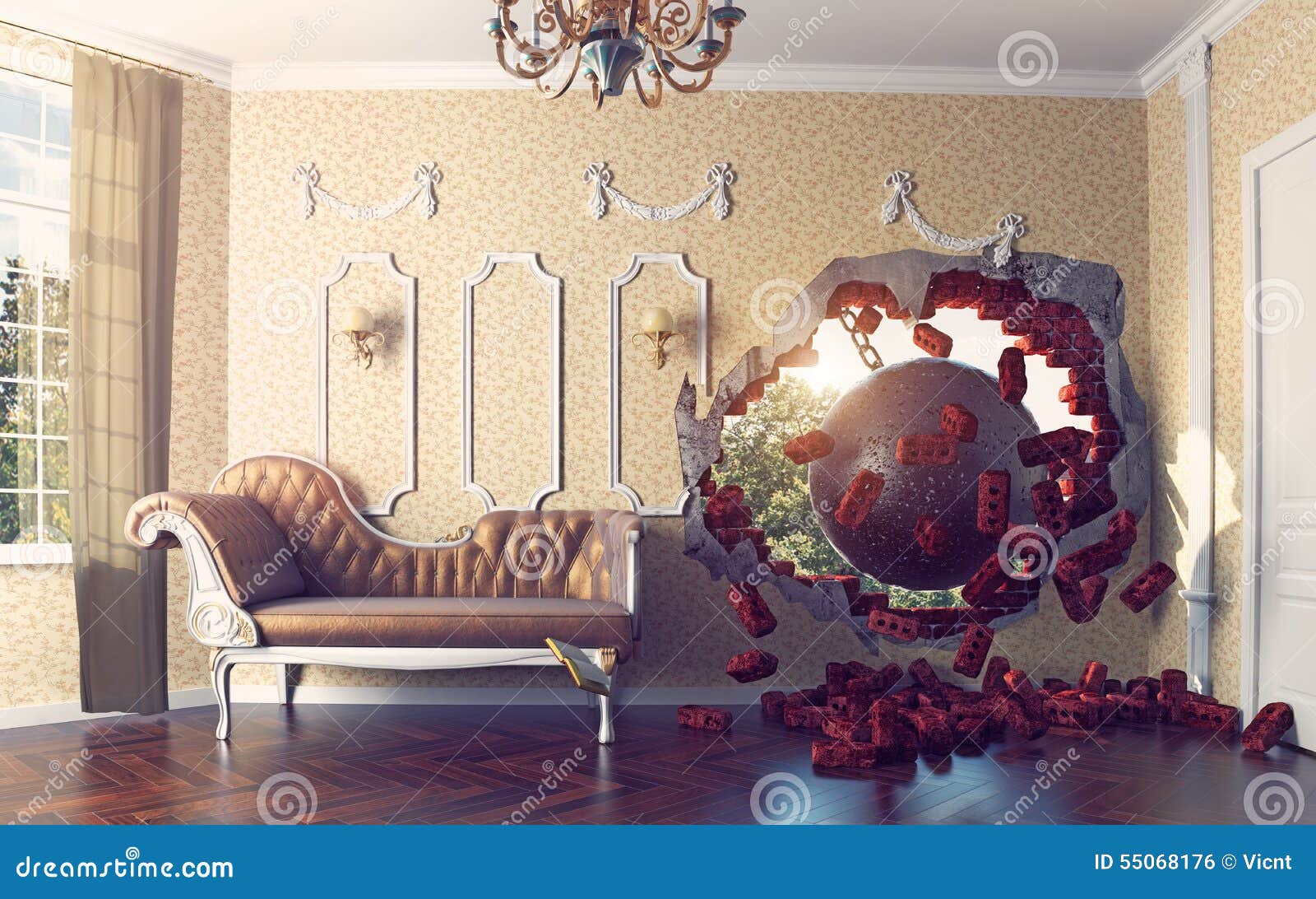 Wrecking ball stock illustration. Illustration of crash - 55068176