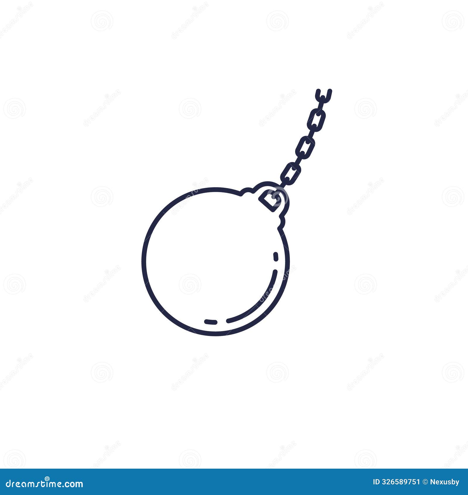 Wrecking Ball Icon on White, Line Vector Stock Illustration ...
