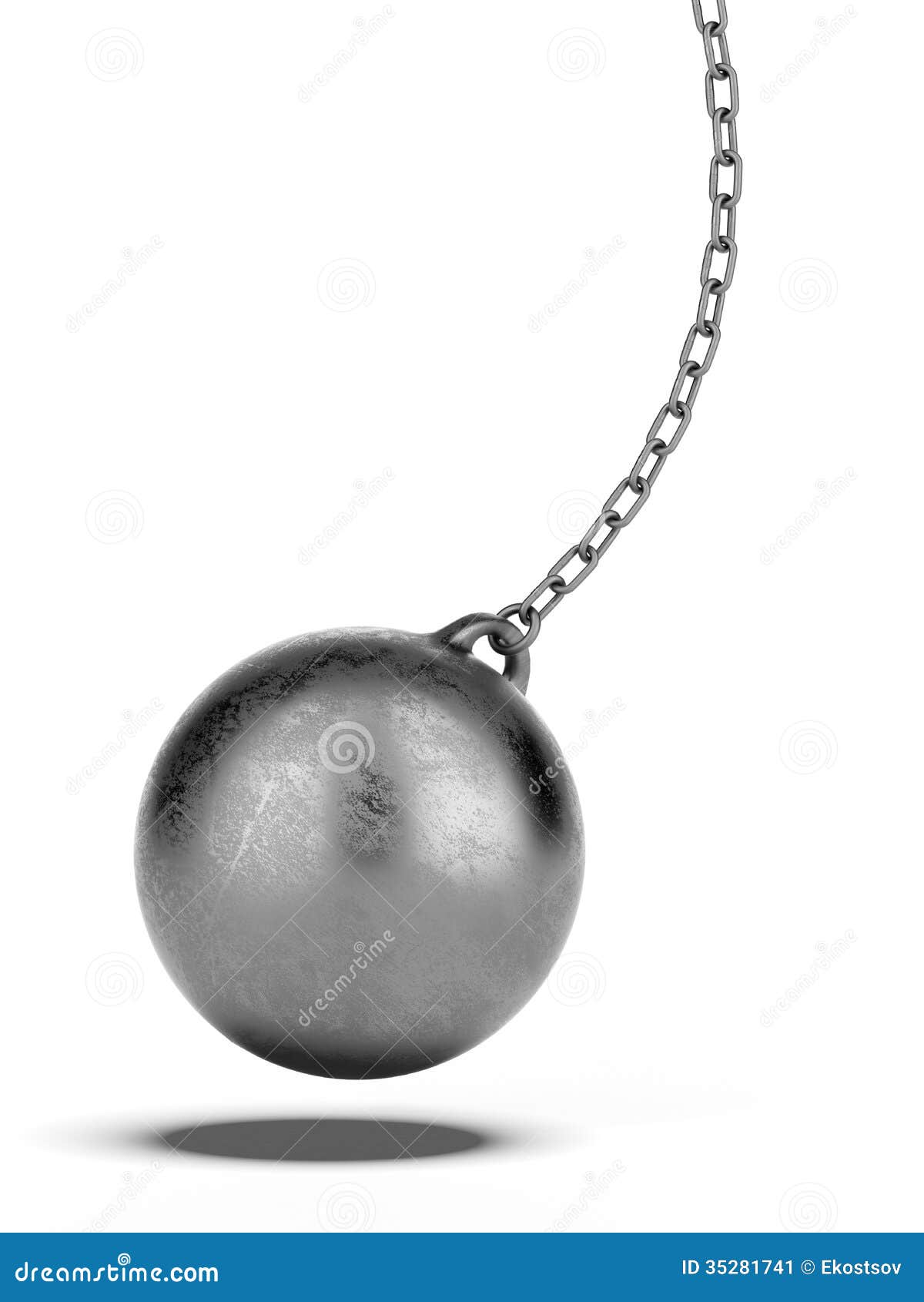 Wrecking Ball Ready To Destroy Brick Wall With Blocked White Ope Stock ...