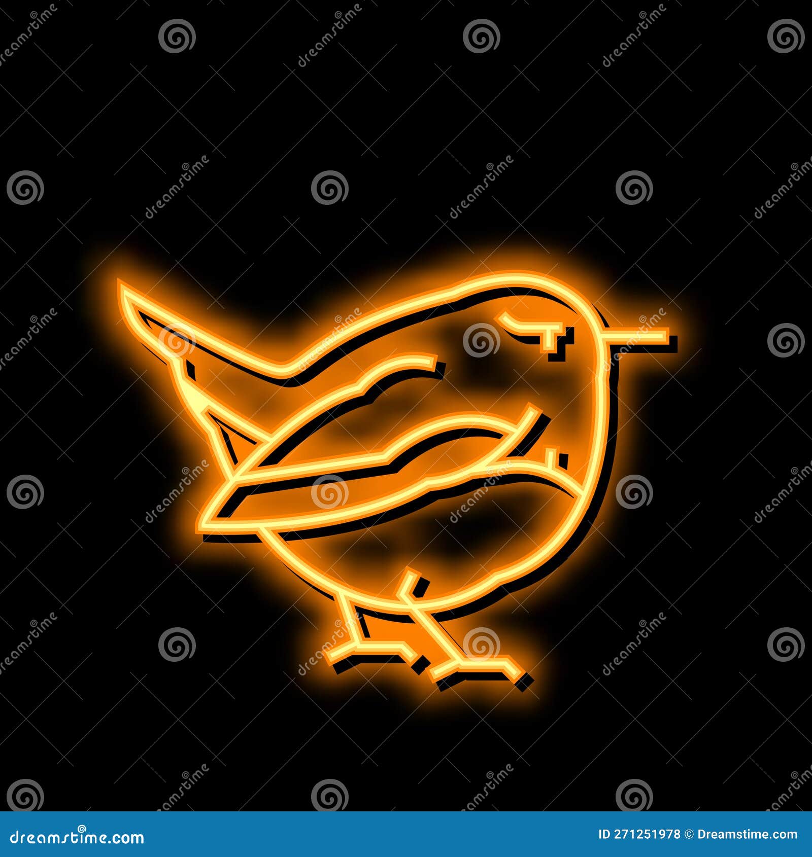 Wren Bird Neon Glow Icon Illustration Stock Vector - Illustration of ...