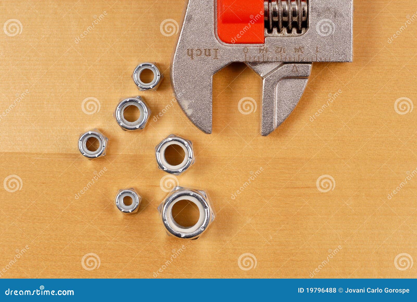 Wrench with Bolt Fasteners stock photo. Image of background - 19796488