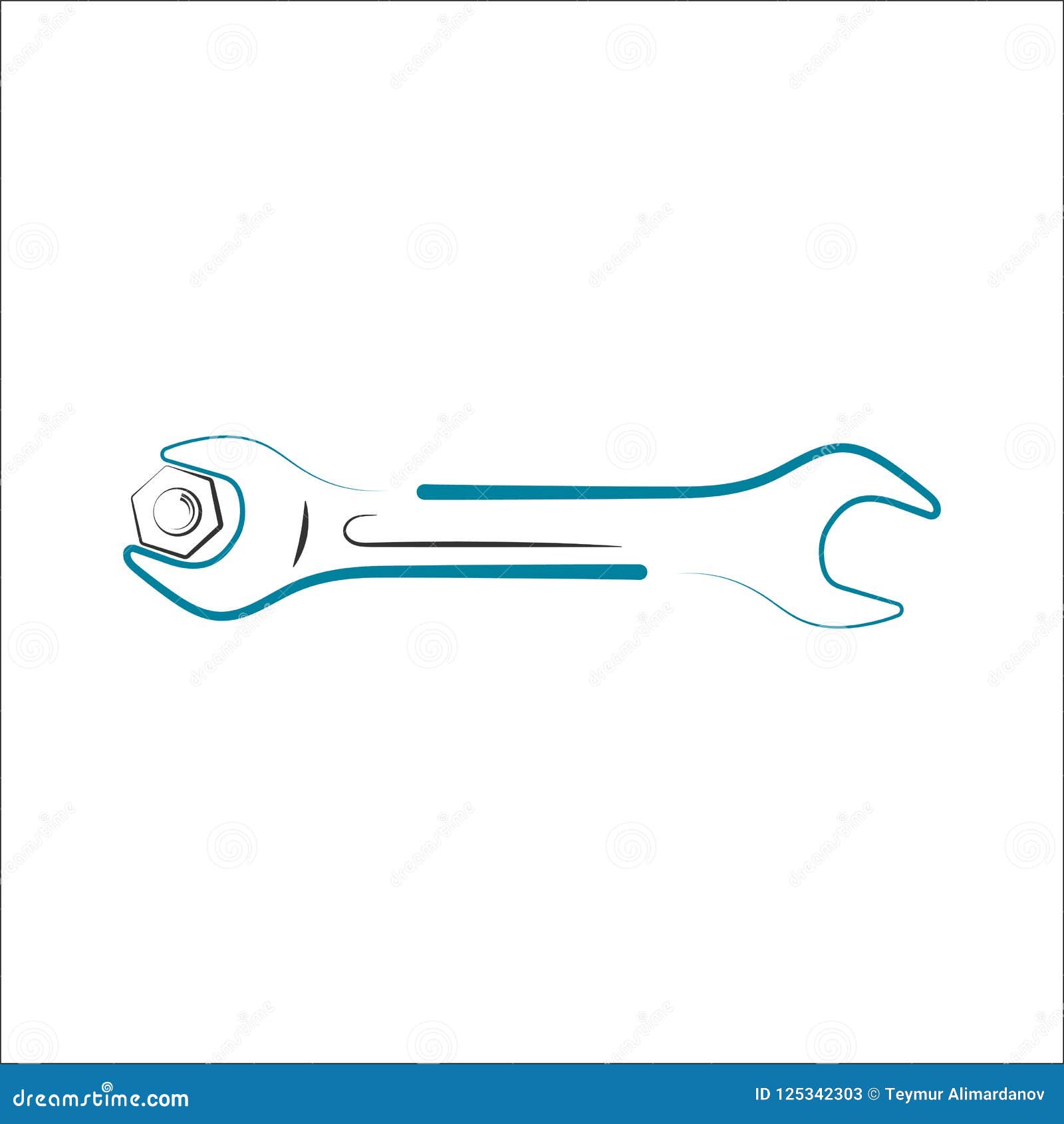 Wrench and Bolt Icon for Repair Service Logo Stock Illustration ...