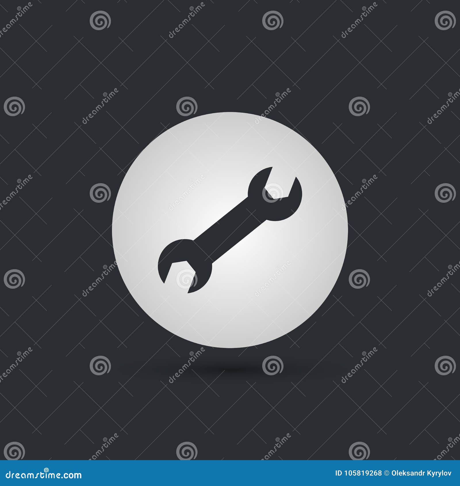 Wrench circle icon stock illustration. Illustration of direction ...
