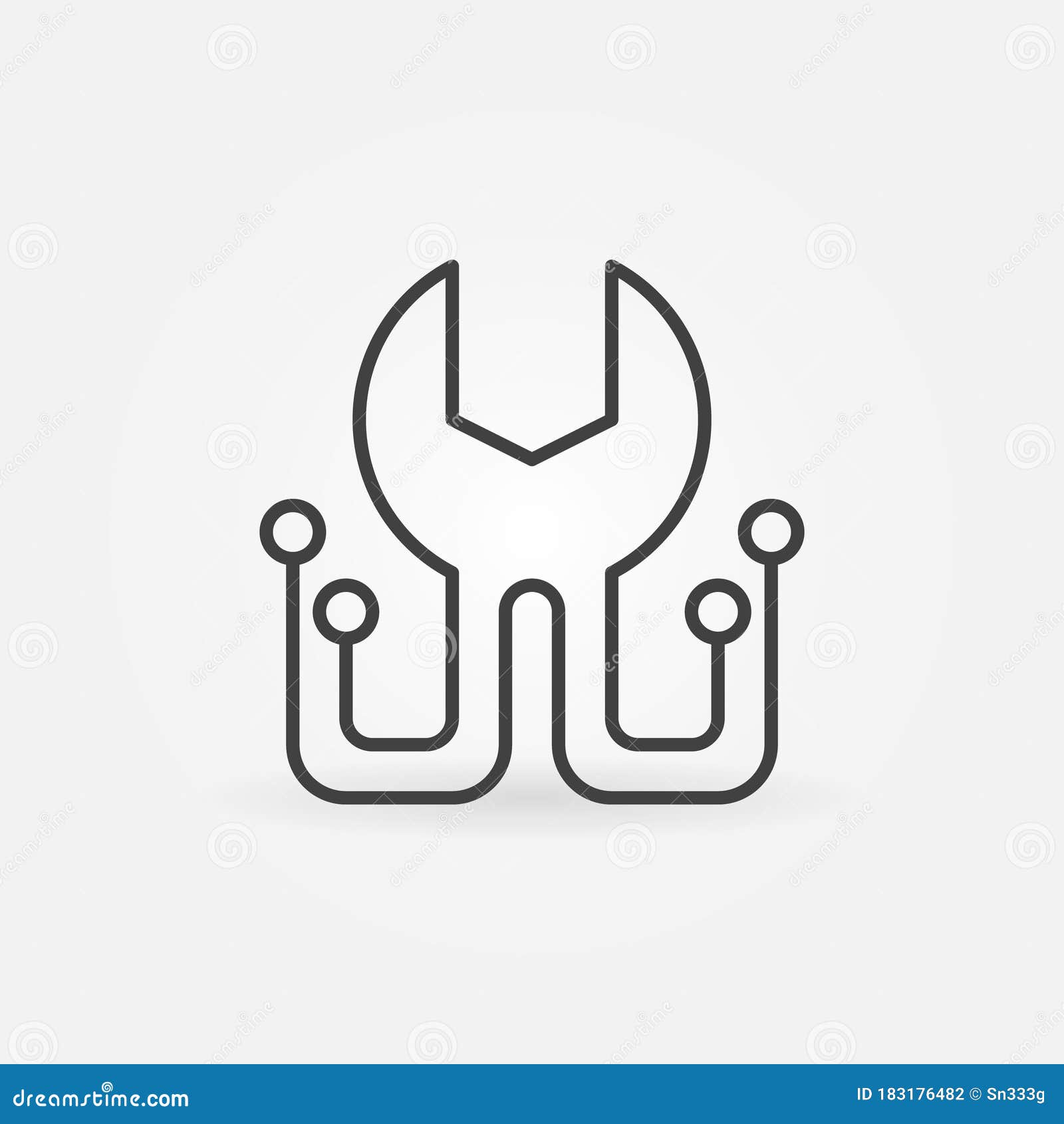 Wrench Creative Linear Icon. Vector Computer Repair Symbol Stock Vector ...