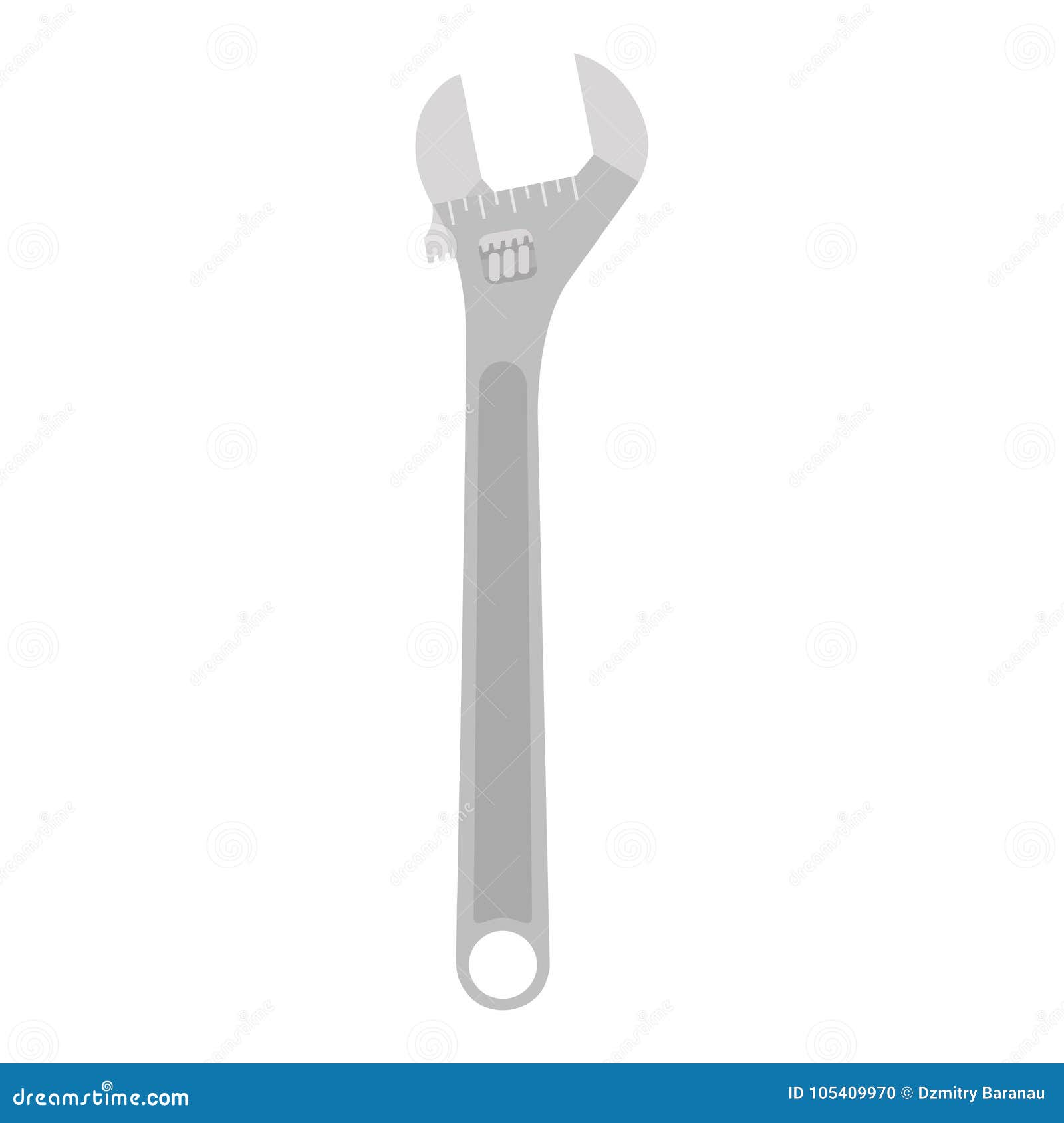 Wrench Crescent Vector Tool Icon Illustration Spanner Adjustable ...