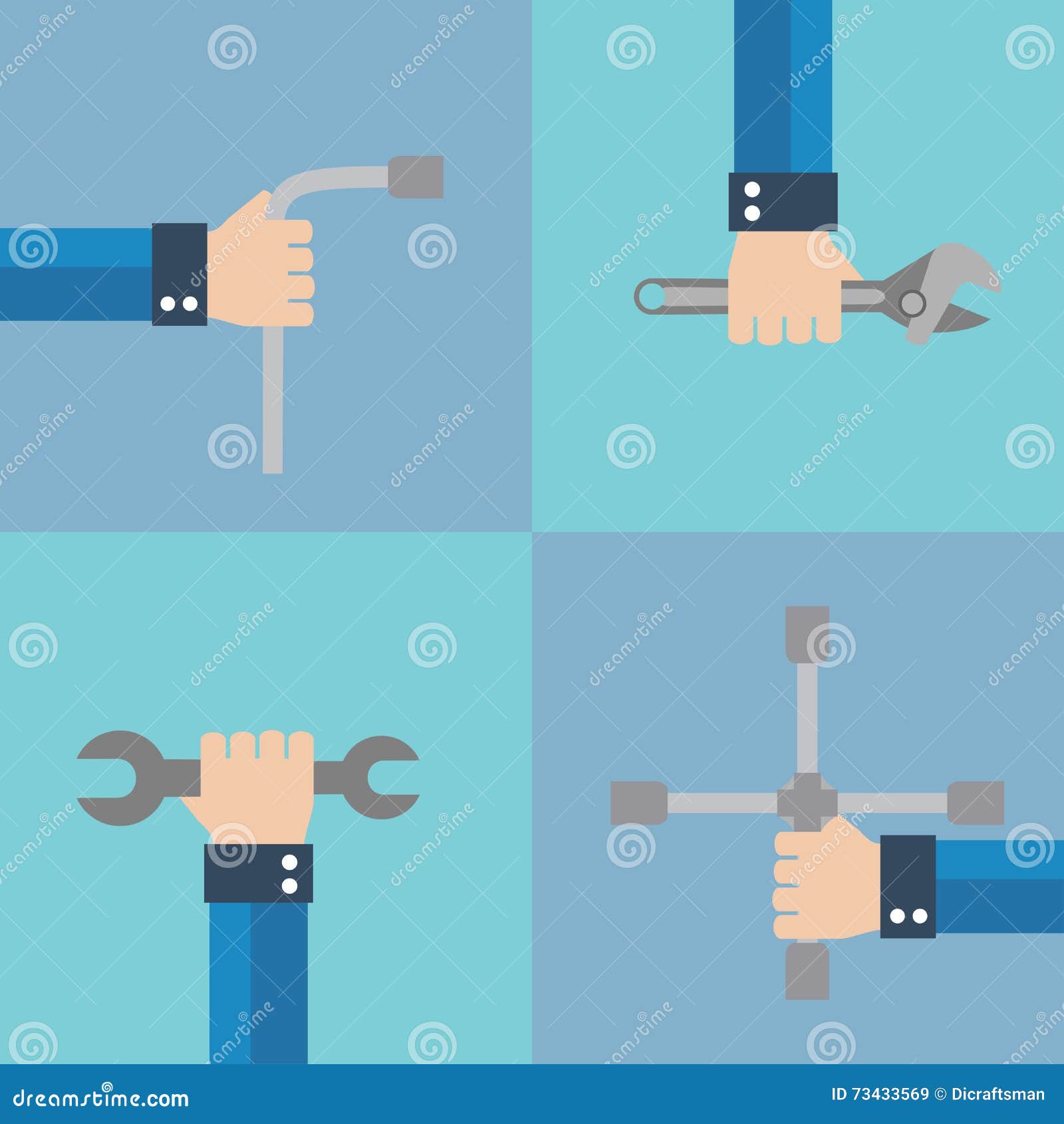 Wrench design flat set stock vector. Illustration of maintenance - 73433569
