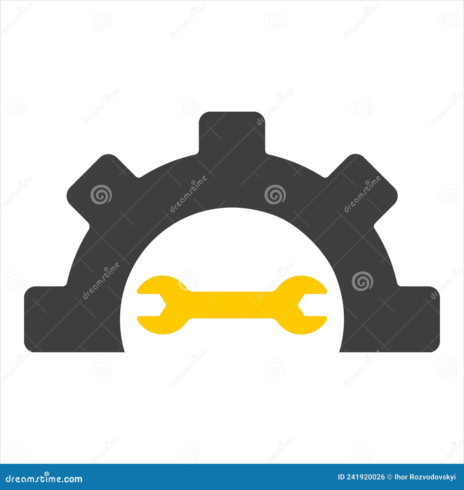 Wrench and Gear. Tools Icon on White Background Stock Vector ...