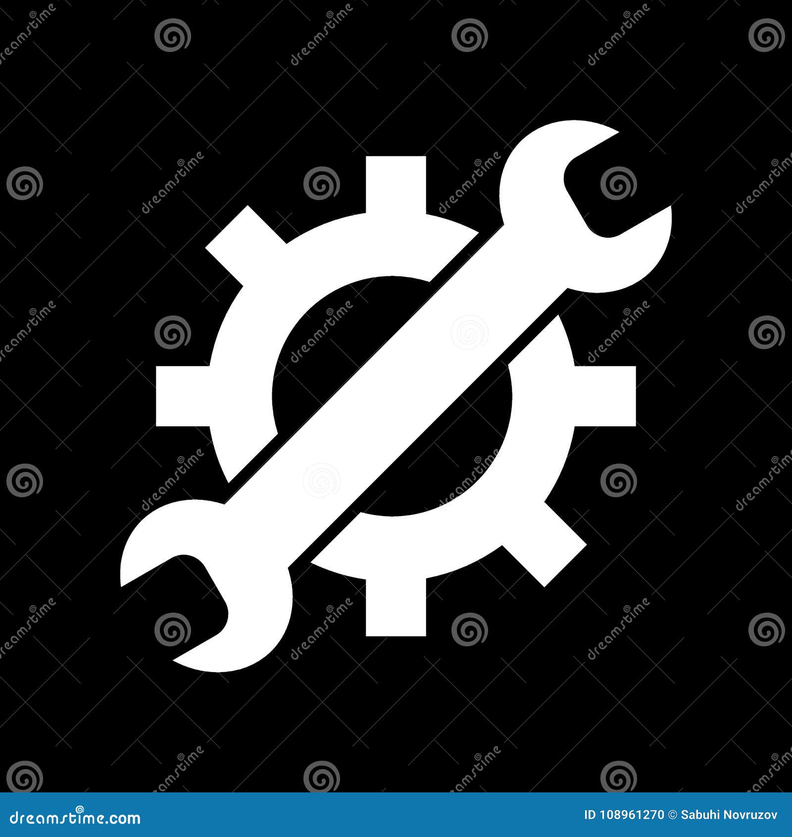 Wrench and Gear Vector Icon, a Symbol of Development and Customization ...