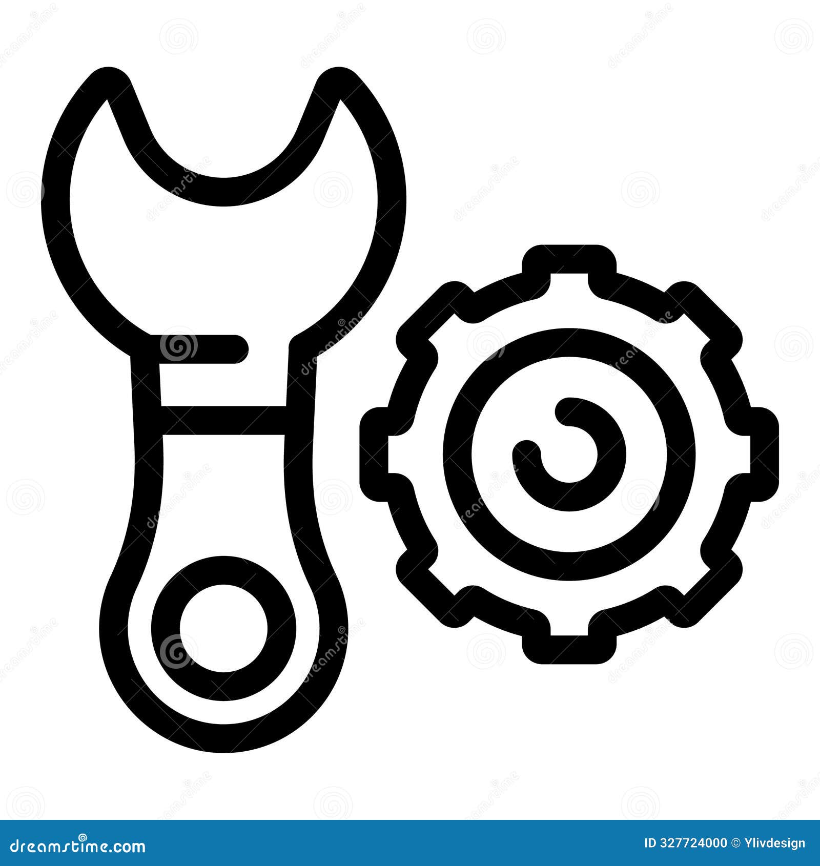Wrench and Gear Wheel Representing Technical Support Concept Stock ...