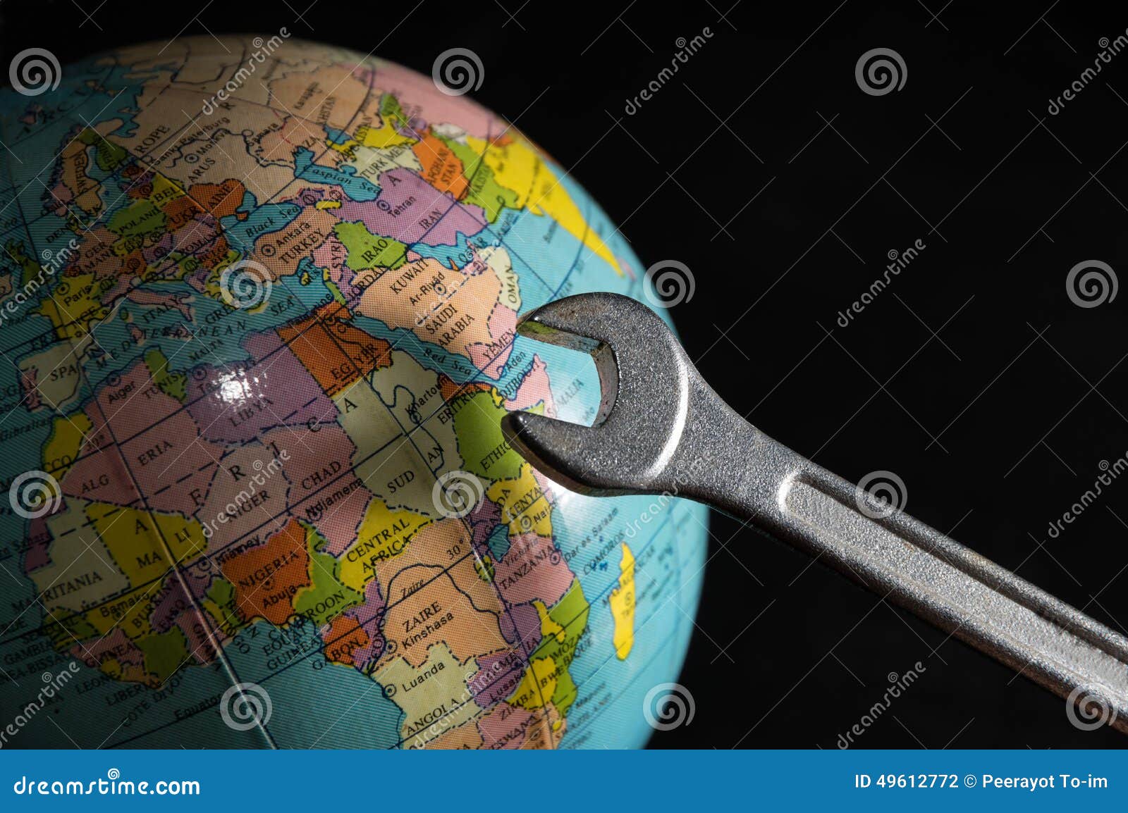 Wrench and Globe,repair the World. Stock Photo - Image of earth ...