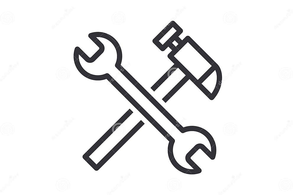Wrench and Hammer Under Construction Symbol Vector Icon Stock Vector ...