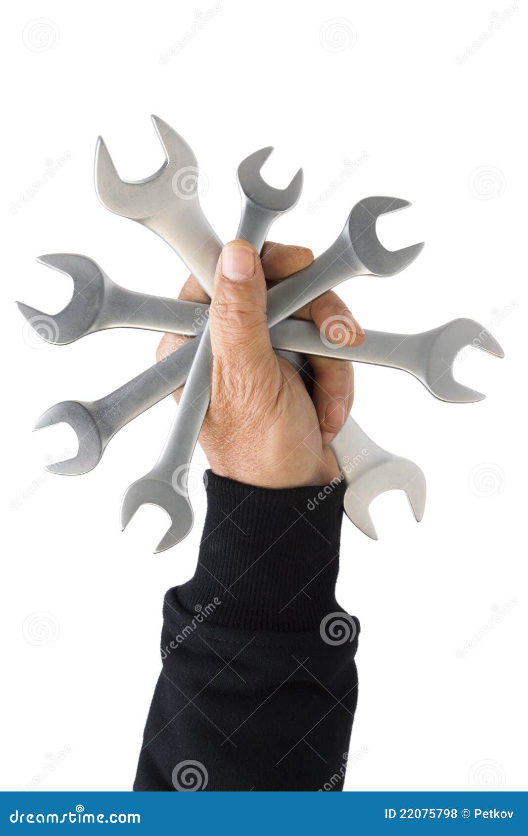 Wrench in hand stock photo. Image of tool, repairing - 22075798