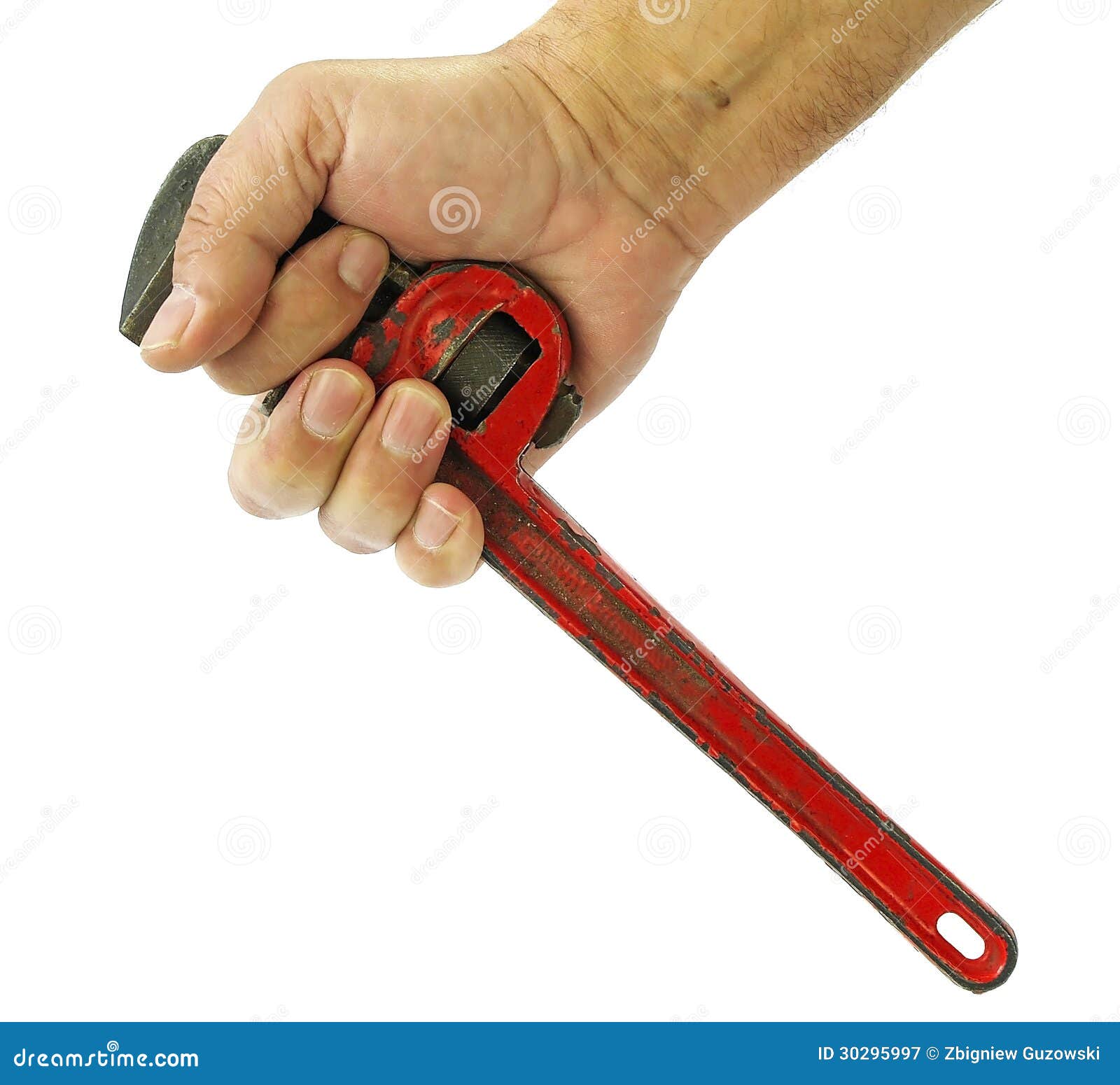 Wrench in hand stock image. Image of claw, industry, hand - 30295997