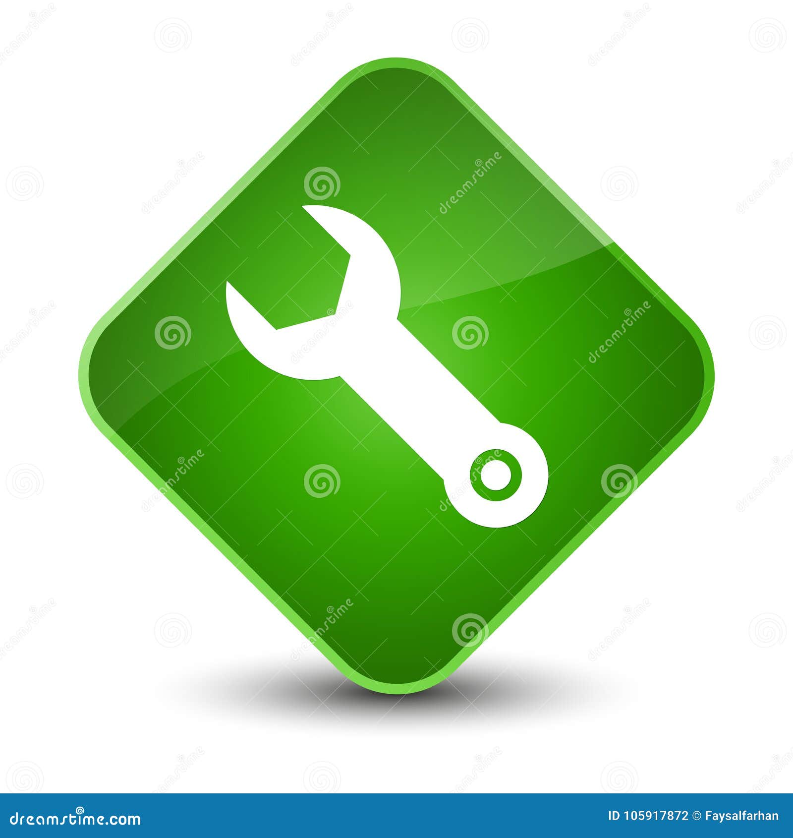 Wrench Icon Elegant Green Diamond Button Stock Illustration ...