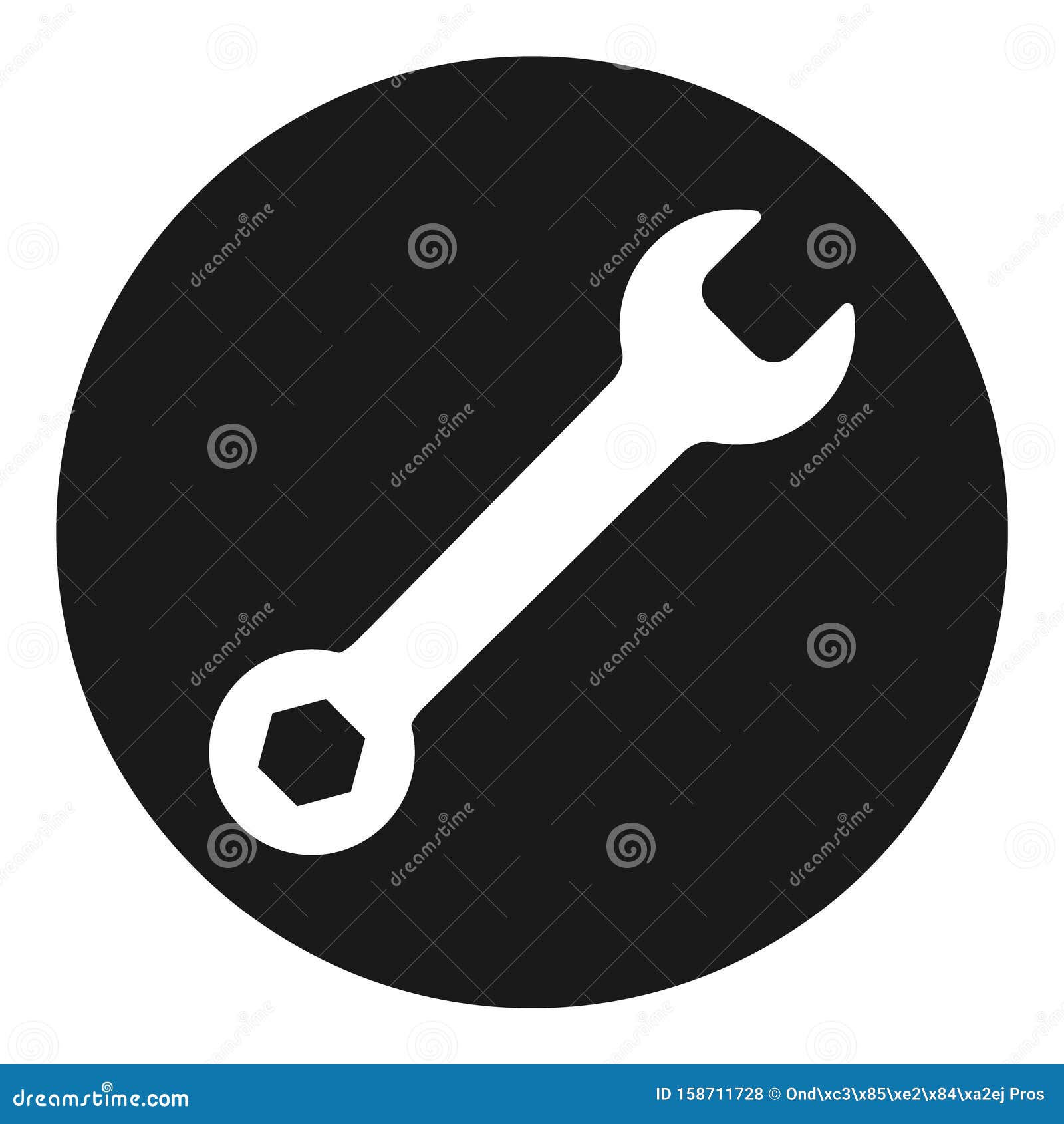 Wrench Icon in Flat Style Isolated on White Background. Spanner Symbol ... Wrench Icon in Flat Style Isolated on White Background. Spanner Symbol ...