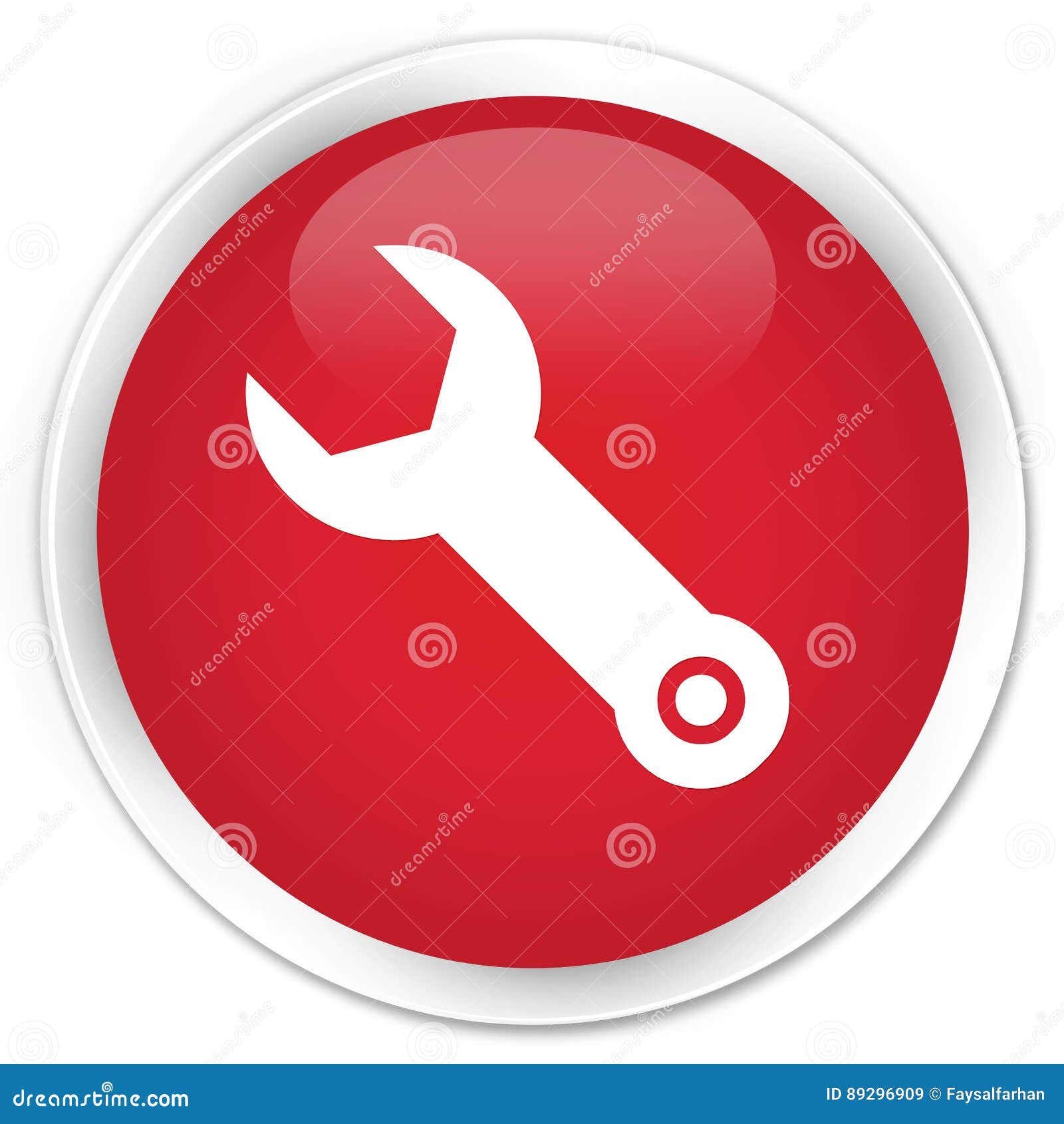 Wrench Icon Premium Red Round Button Stock Illustration - Illustration ...