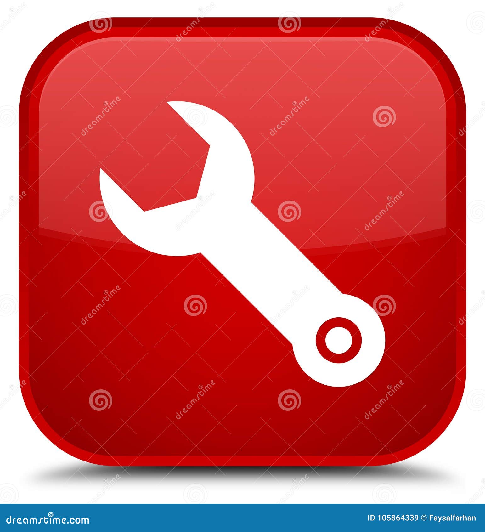 Wrench Icon Special Red Square Button Stock Illustration - Illustration ...