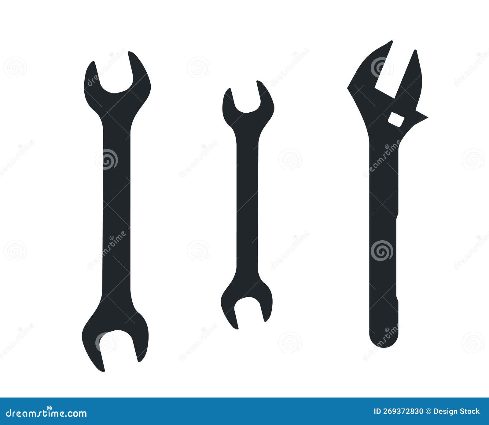 Wrench Isolated Vector Silhouettes Stock Vector - Illustration of ...