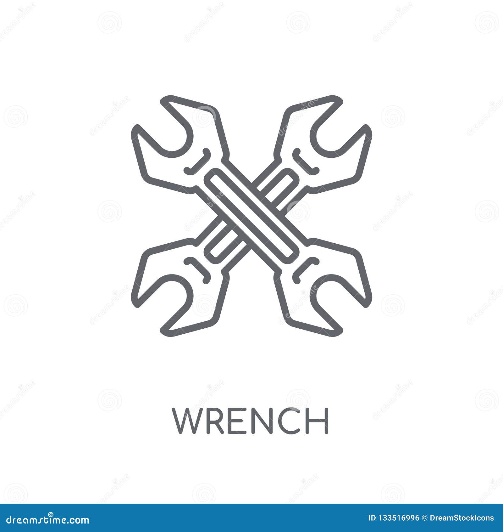 Wrench Linear Icon. Modern Outline Wrench Logo Concept on White Stock ...
