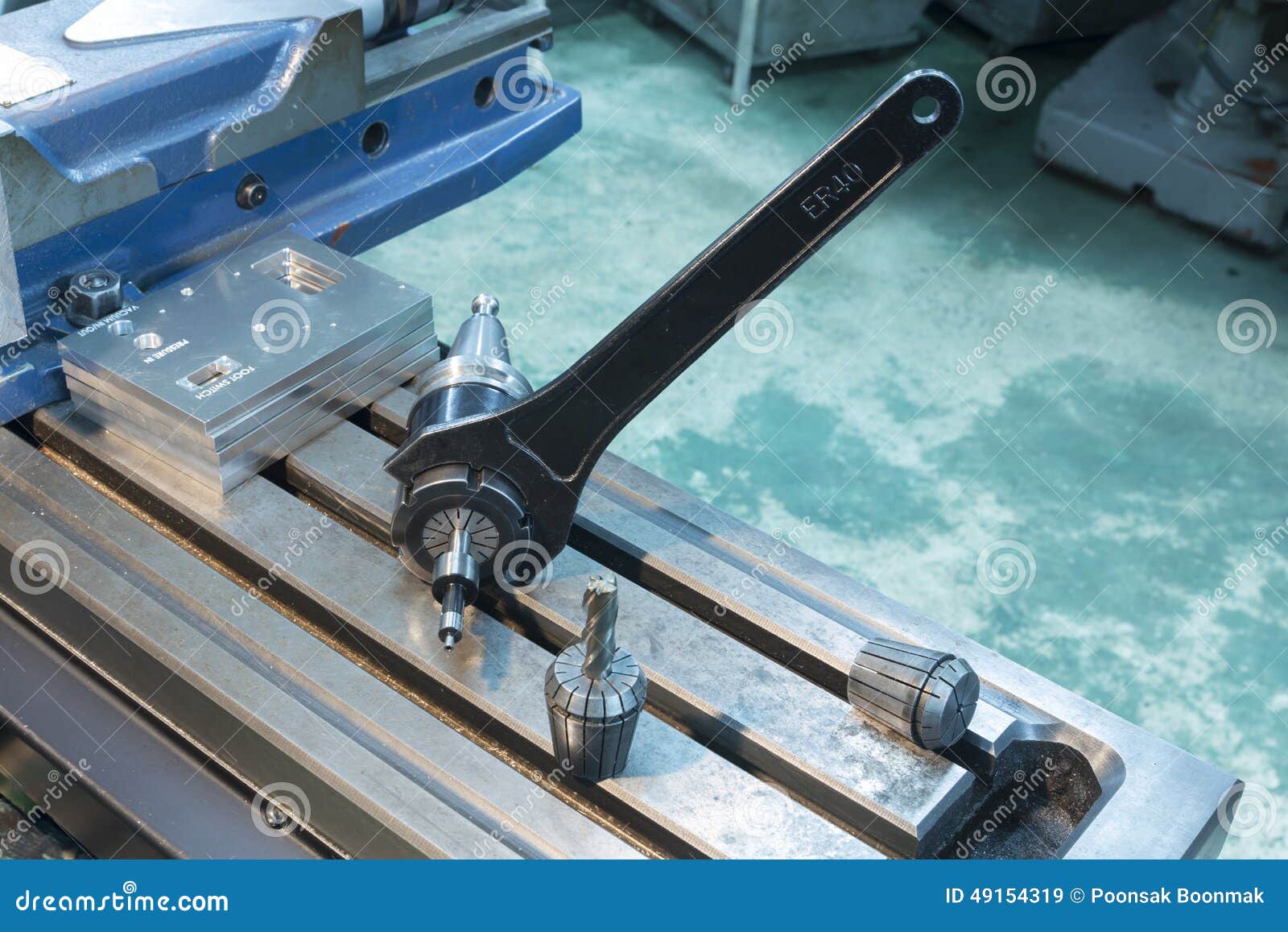Wrench Lock Milling Tool CNC Assembly Stock Image - Image of build ...