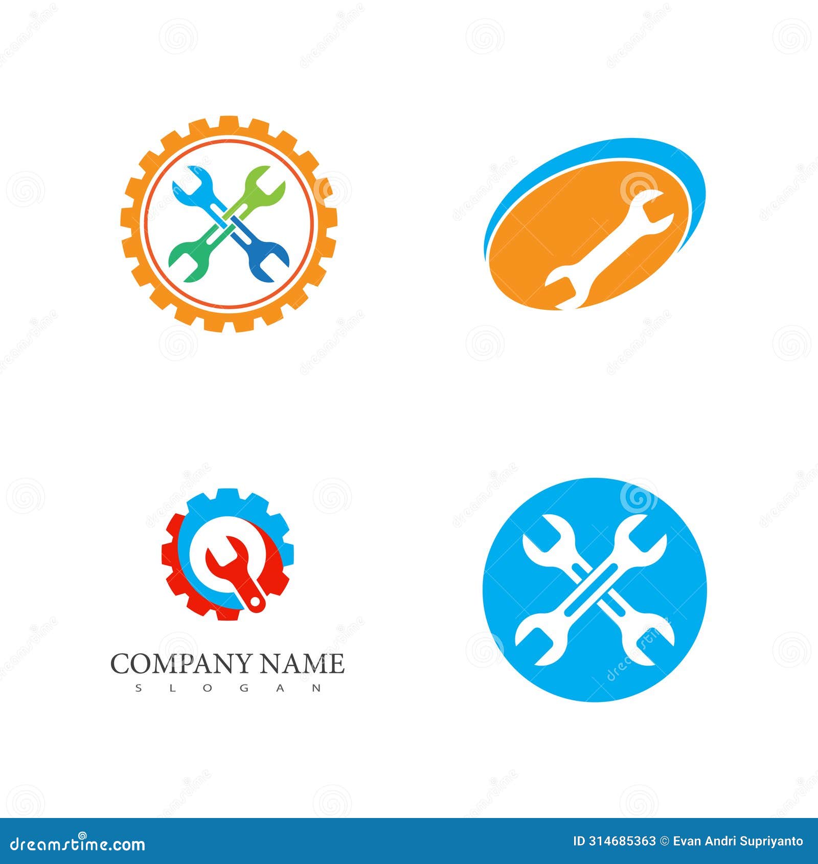 Wrench Logo Vector Flat Symbol Design Stock Vector - Illustration of ...
