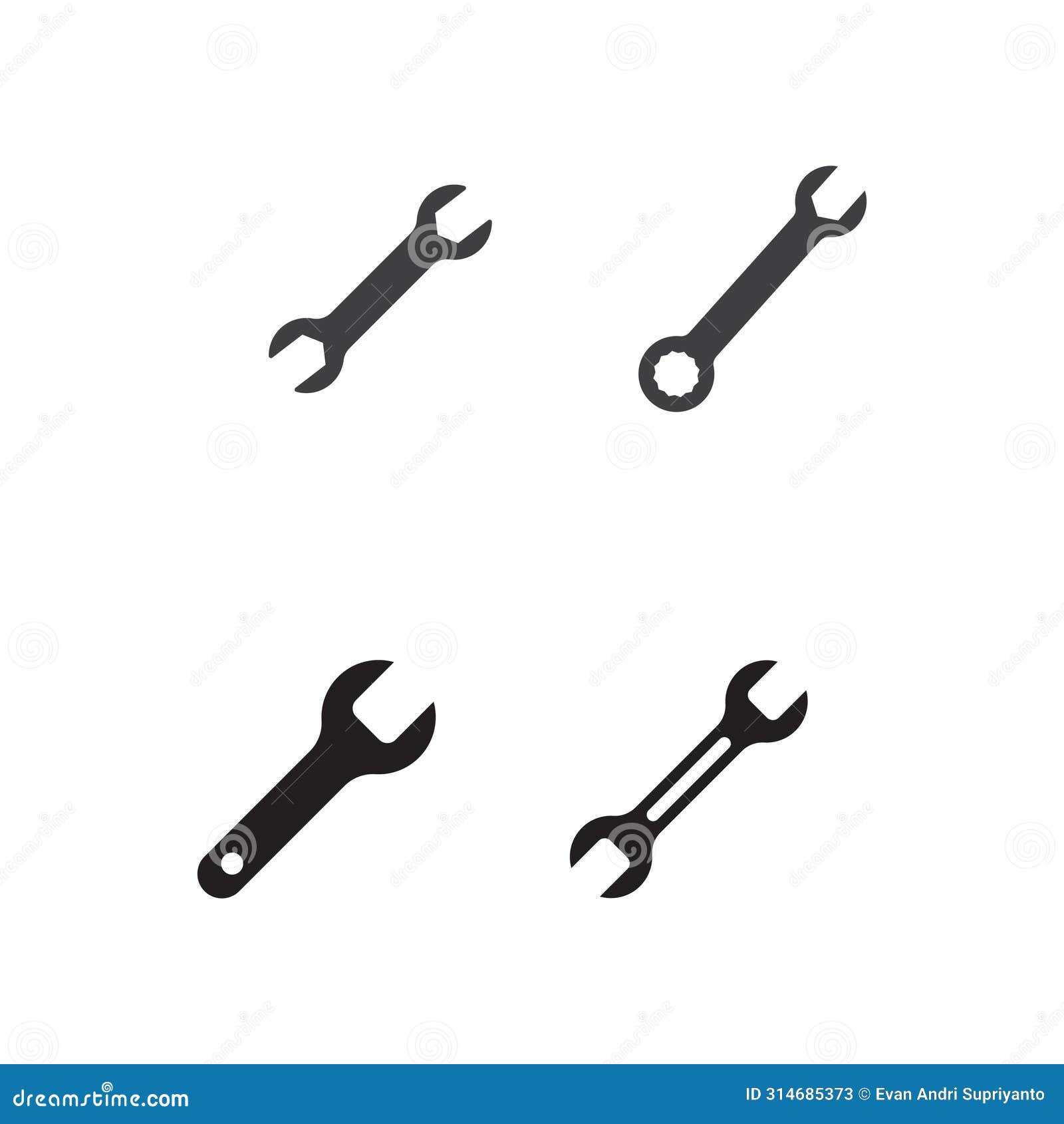 Wrench Logo Vector Flat Symbol Design Stock Vector - Illustration of ...