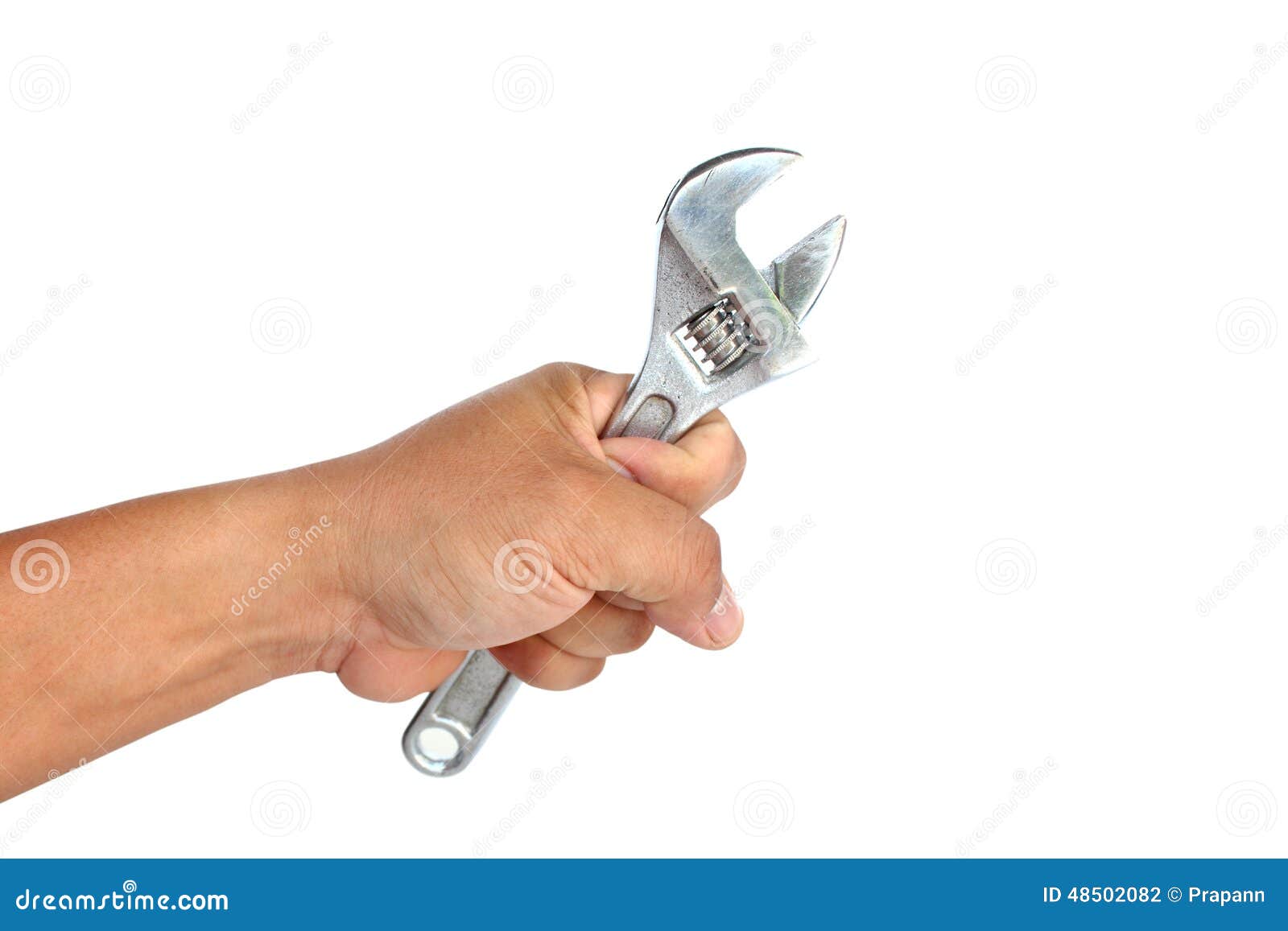 Wrench, Man S Hand Holding Spanner Stock Photo - Image of iron, holding ...