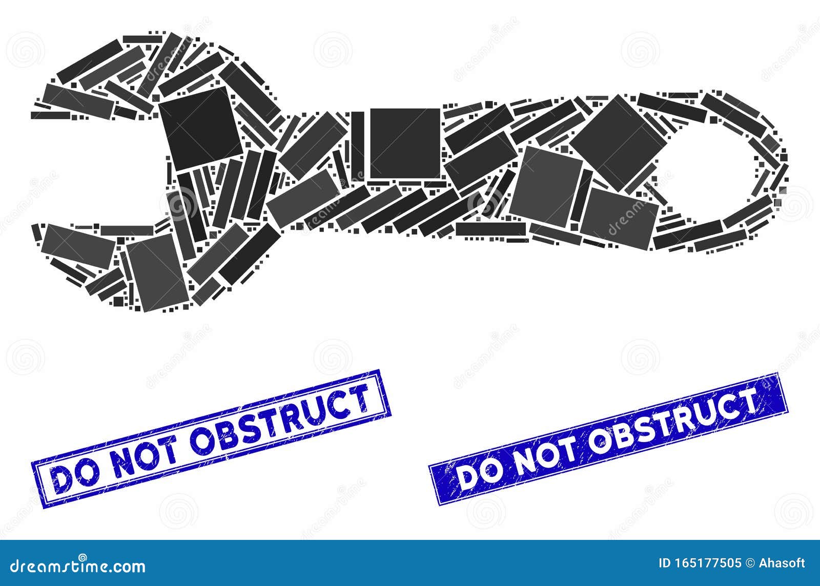 Wrench Mosaic and Distress Rectangle Do Not Obstruct Watermarks Stock ...