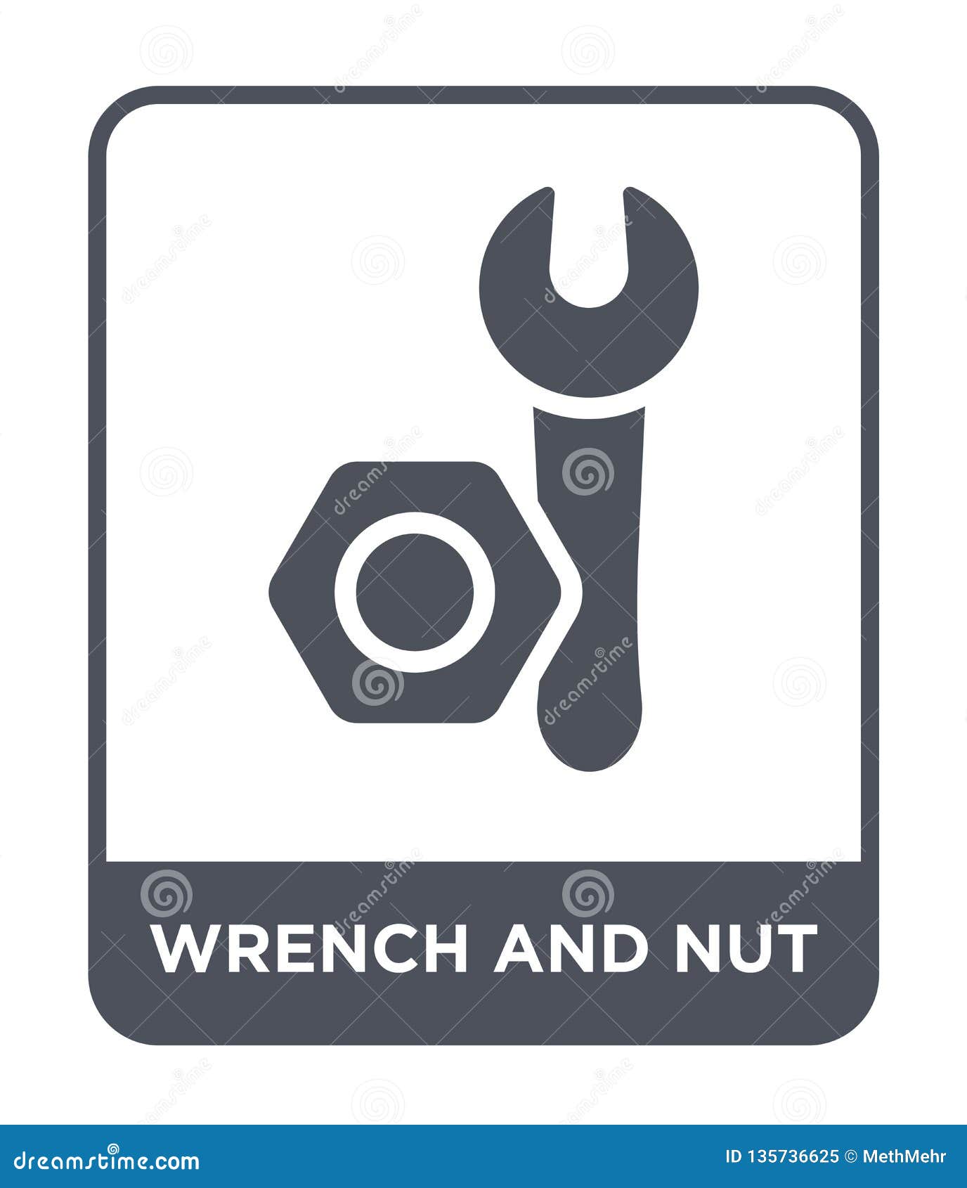 Wrench and Nut Icon in Trendy Design Style. Wrench and Nut Icon ... Wrench and Nut Icon in Trendy Design Style. Wrench and Nut Icon ...