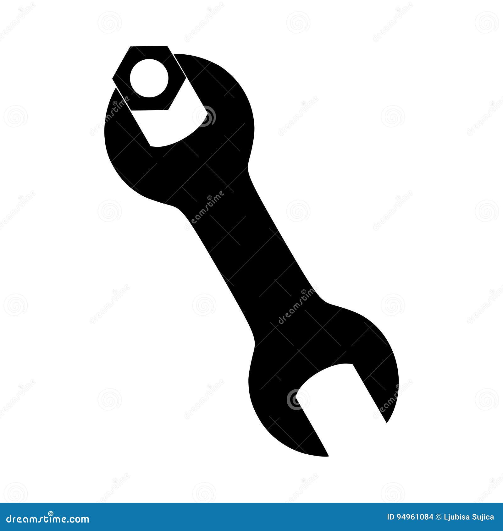 Wrench and nut icon stock vector. Illustration of shadow - 94961084