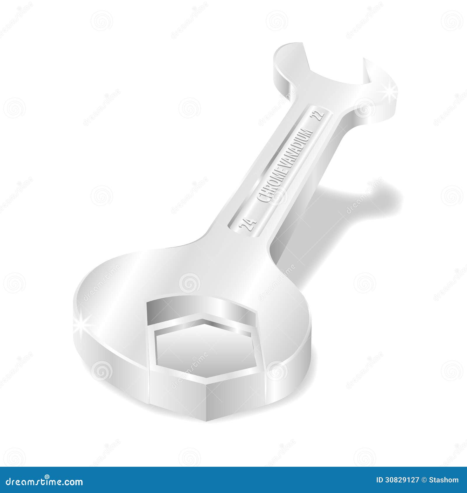 Wrench and nut. stock vector. Illustration of hole, handle - 30829127