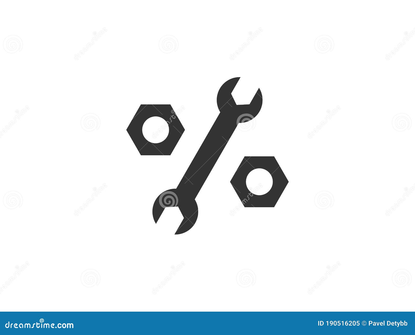 Wrench, Nuts, Tool Icon. Vector Illustration, Flat Design Stock ...