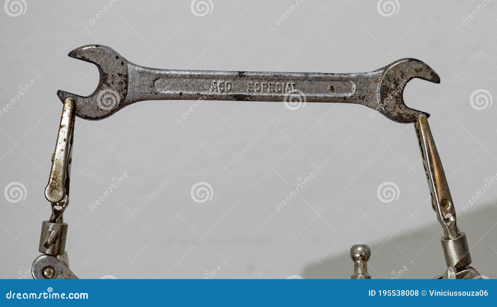 Wrench recovered from rust editorial stock photo. Image of instrument ...