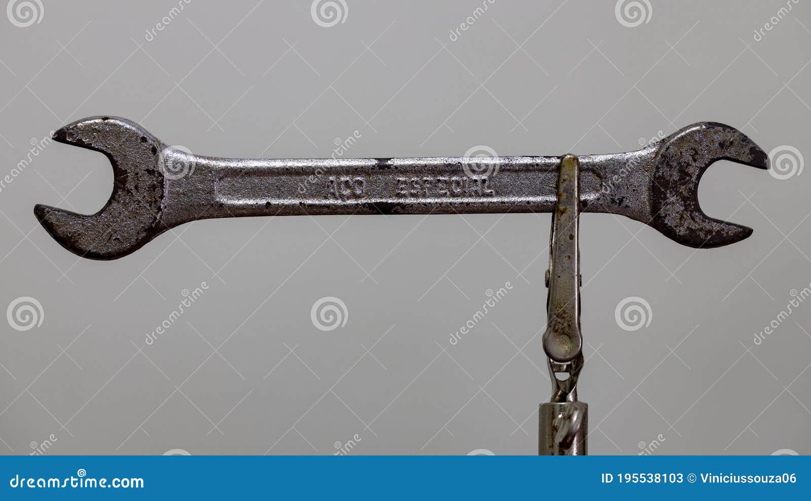 Wrench recovered from rust editorial stock photo. Image of mechanical ...