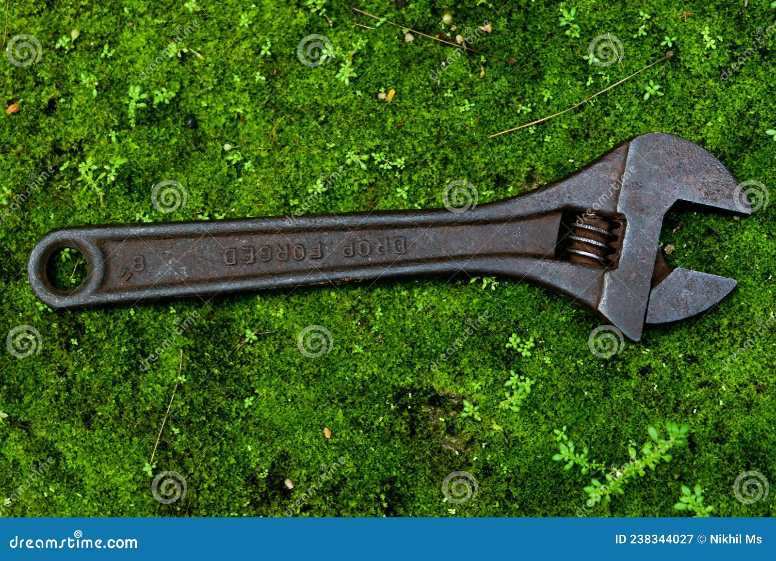 Wrench Spanner Adjustable Spanner Stock Image - Image of weapon, lawn ...