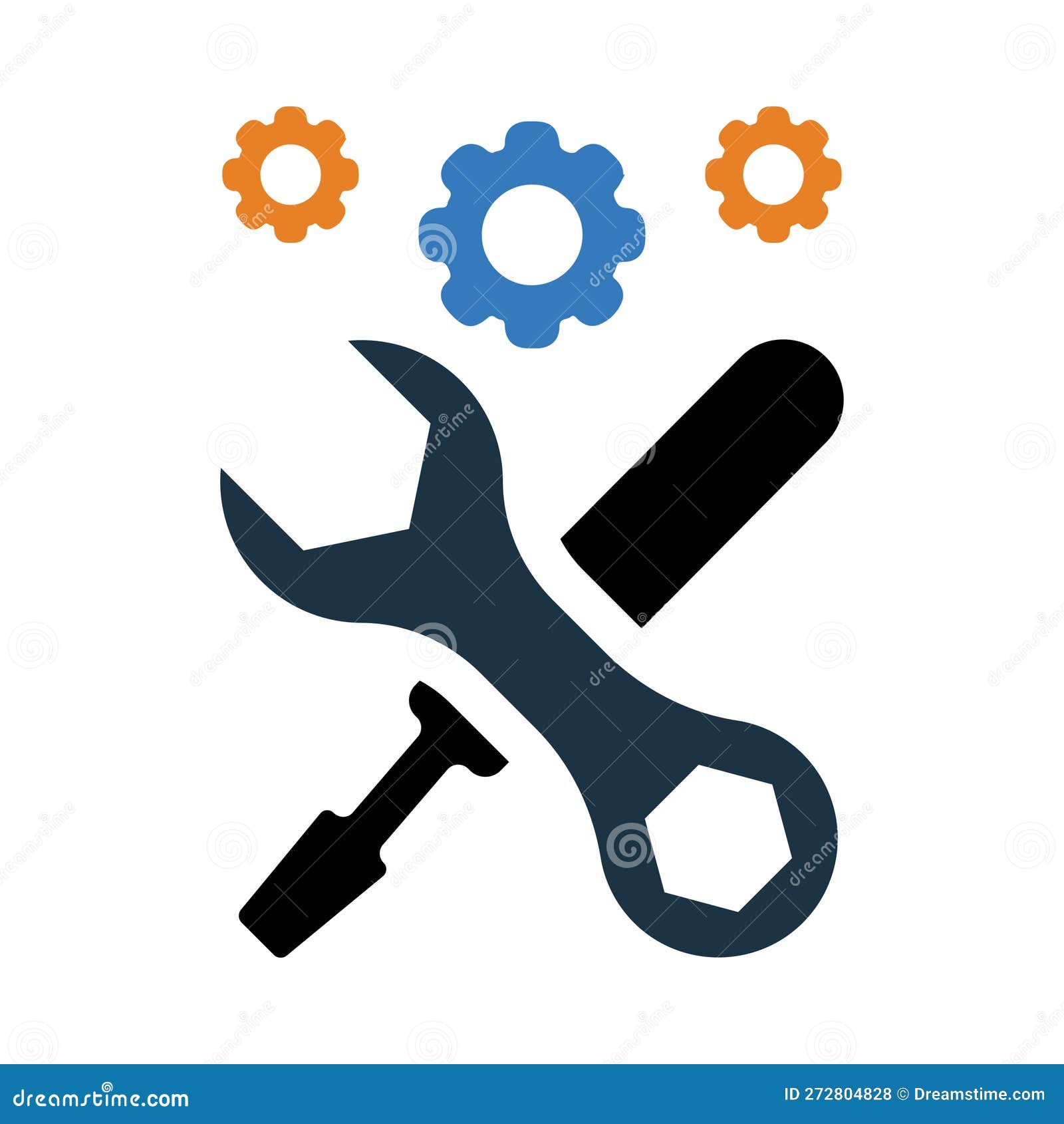 Wrench, Screwdriver, Gear, Work Tools Management Icon Stock Vector ...