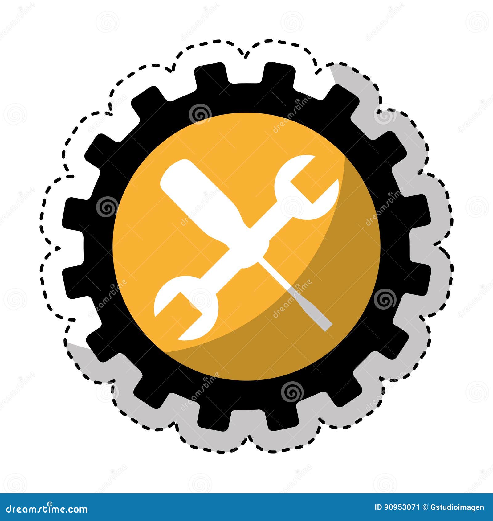 Wrench and Screwdriver Mechanic Tools Icon Stock Vector - Illustration ...