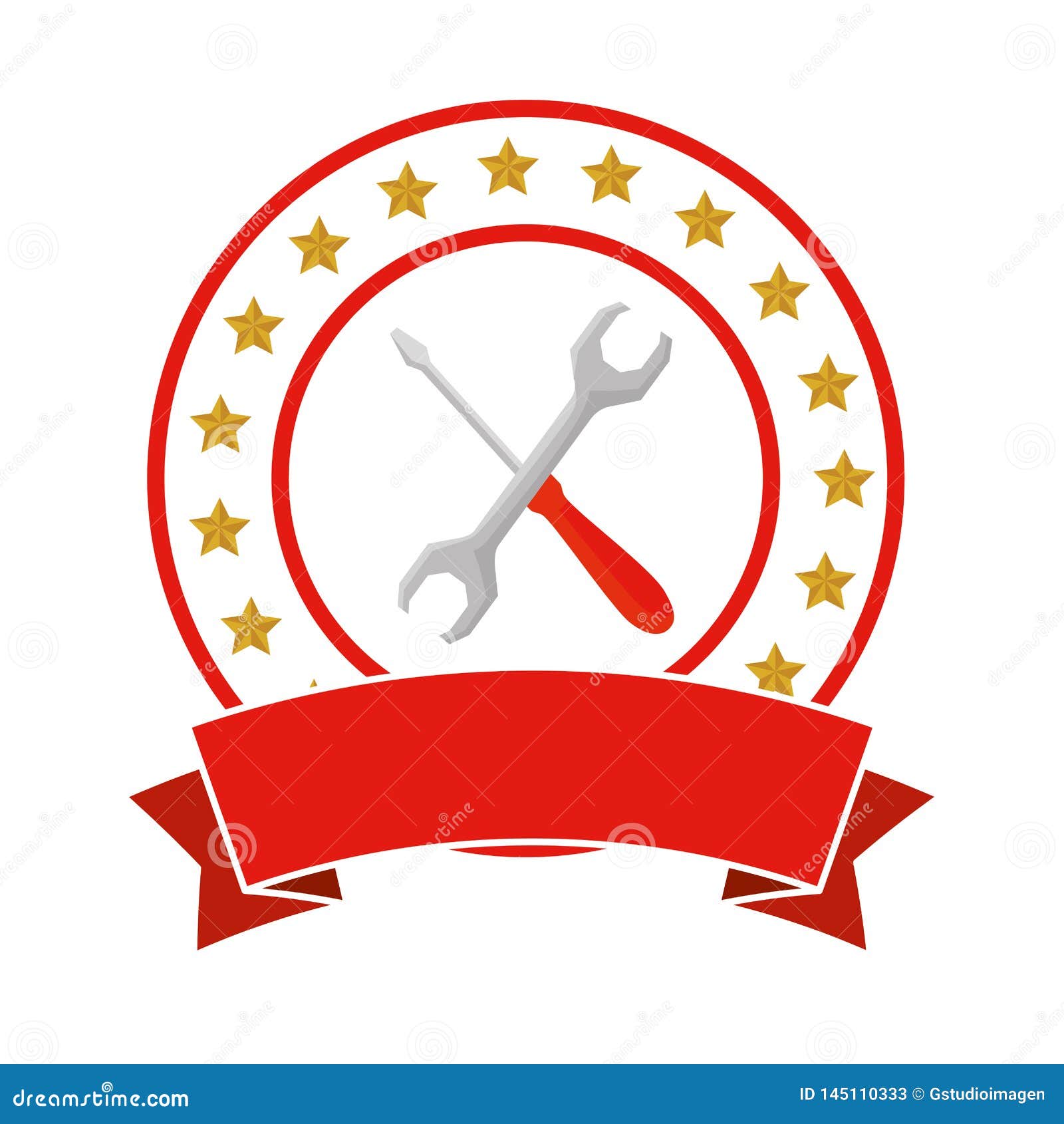 Wrench and Screwdriver Tools Emblem Stock Vector - Illustration of ...