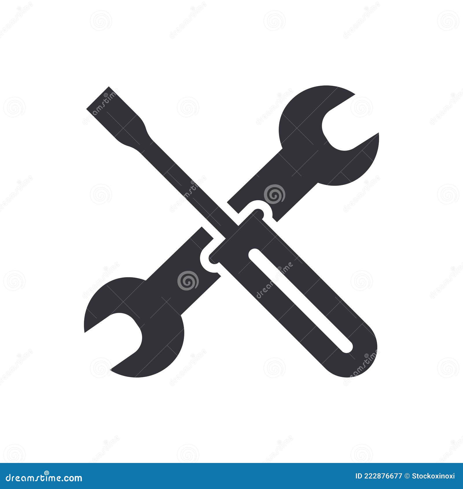 Wrench and Screwdriver Vector Icon Stock Vector - Illustration of ...