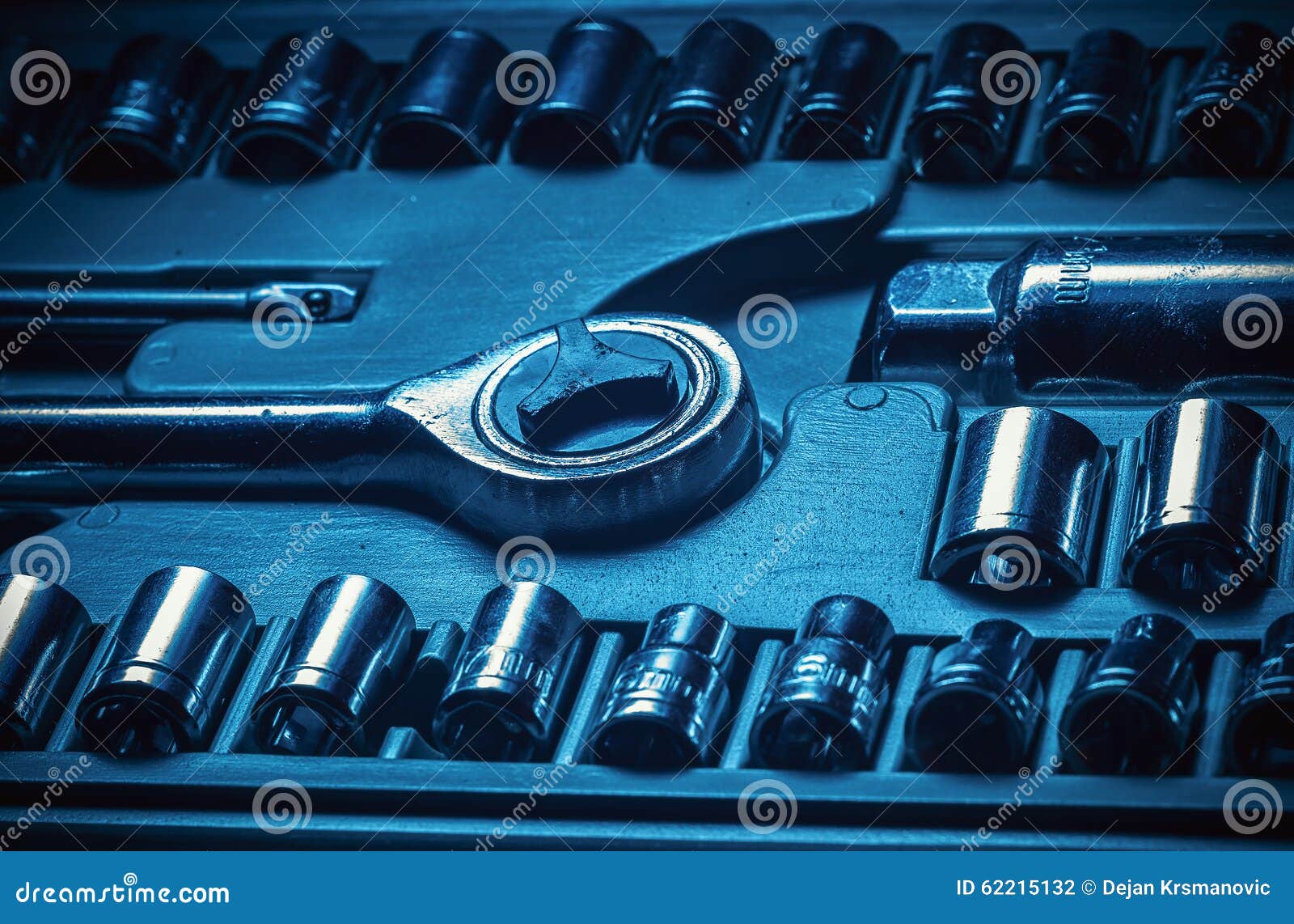 Wrench Set in Blue stock photo. Image of craft, accurate - 62215132