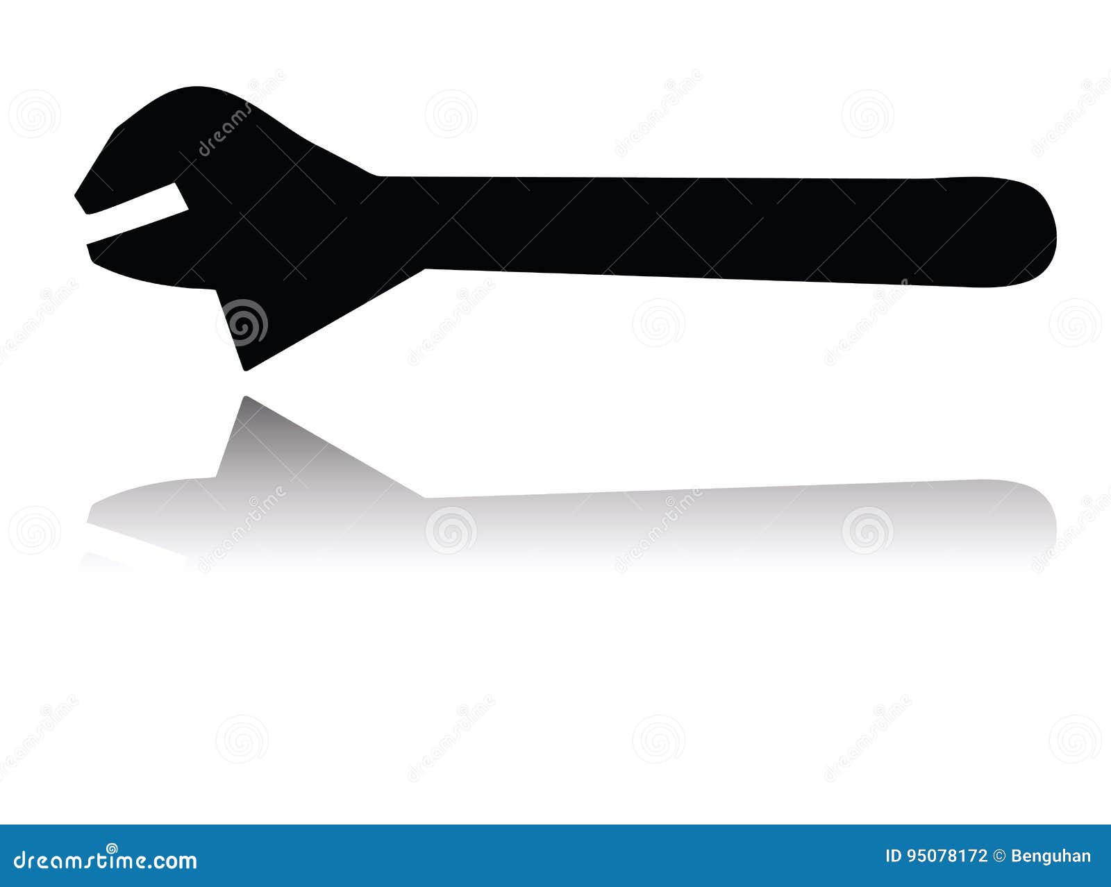 Wrench Silhouette Isolated On White Background Vector Illustration ...