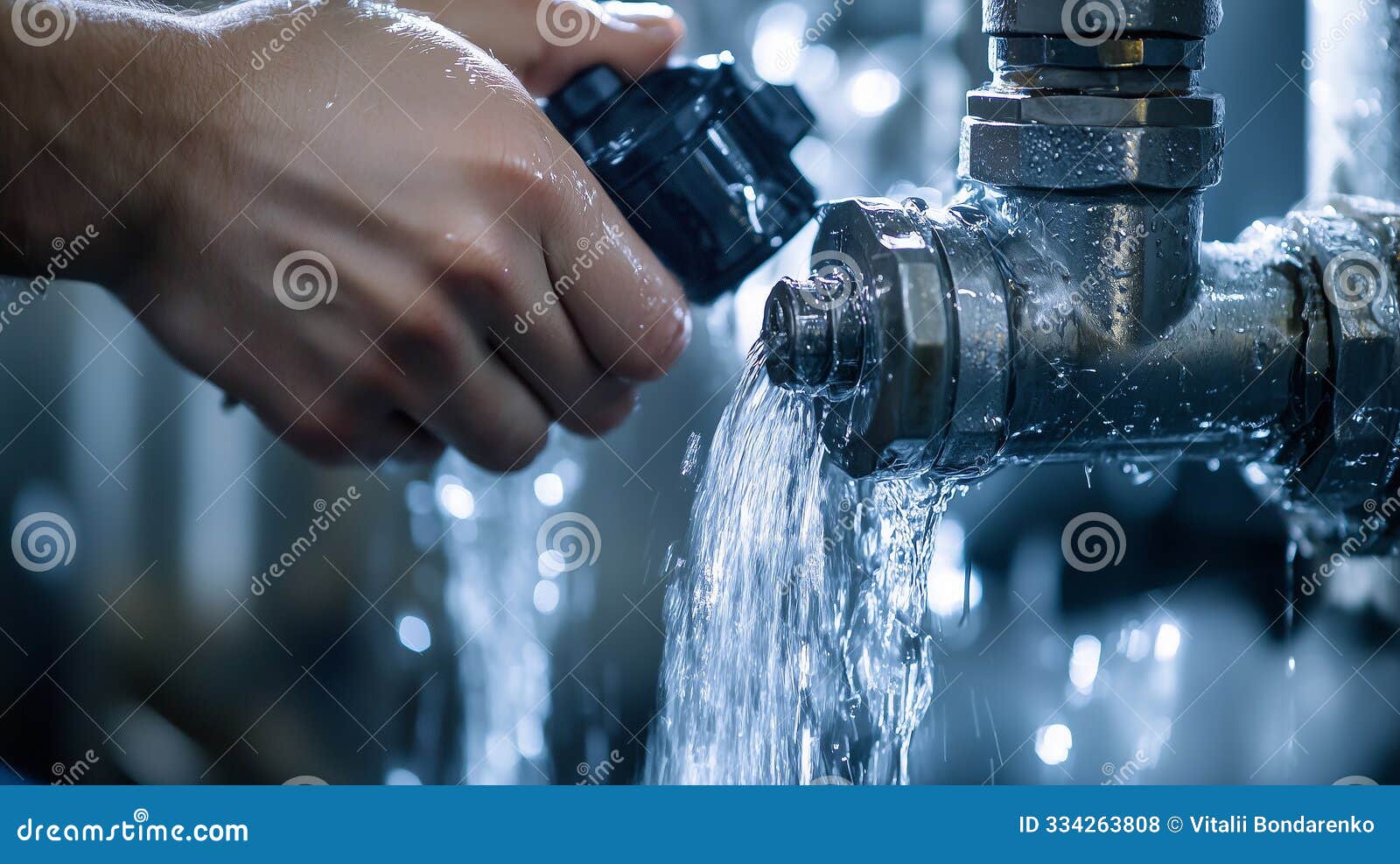 Wrench and Skill: a Plumber Fixing the Tap. Stock Illustration ...