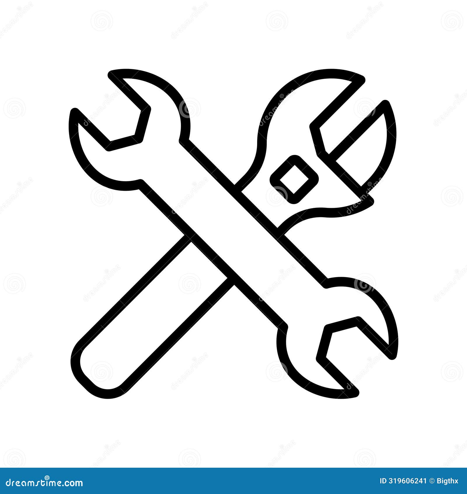 Wrench and Spanner Icon Service and Repair Logo Stock Vector ...